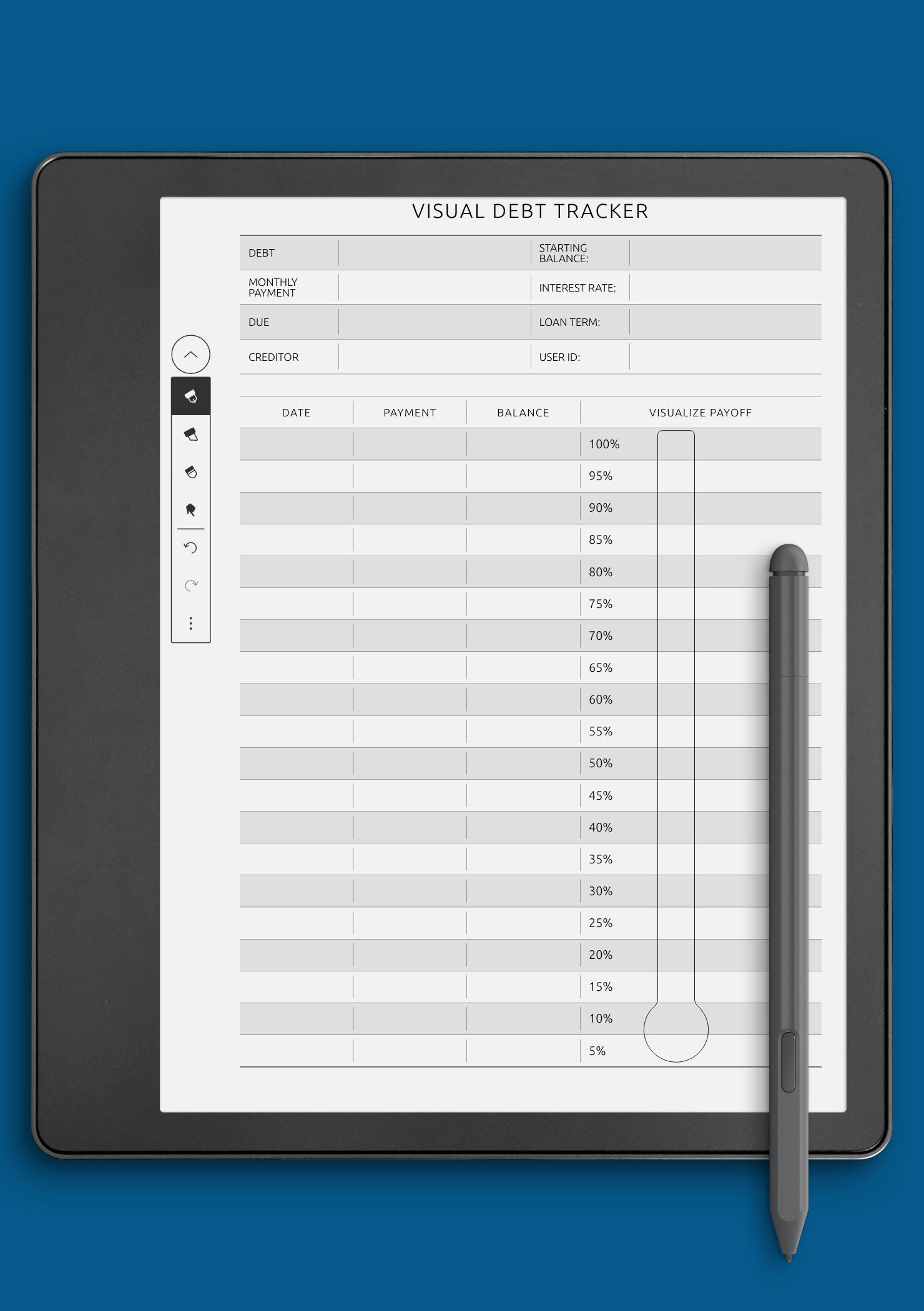 Download Printable Visual Debt Tracker Template PDF