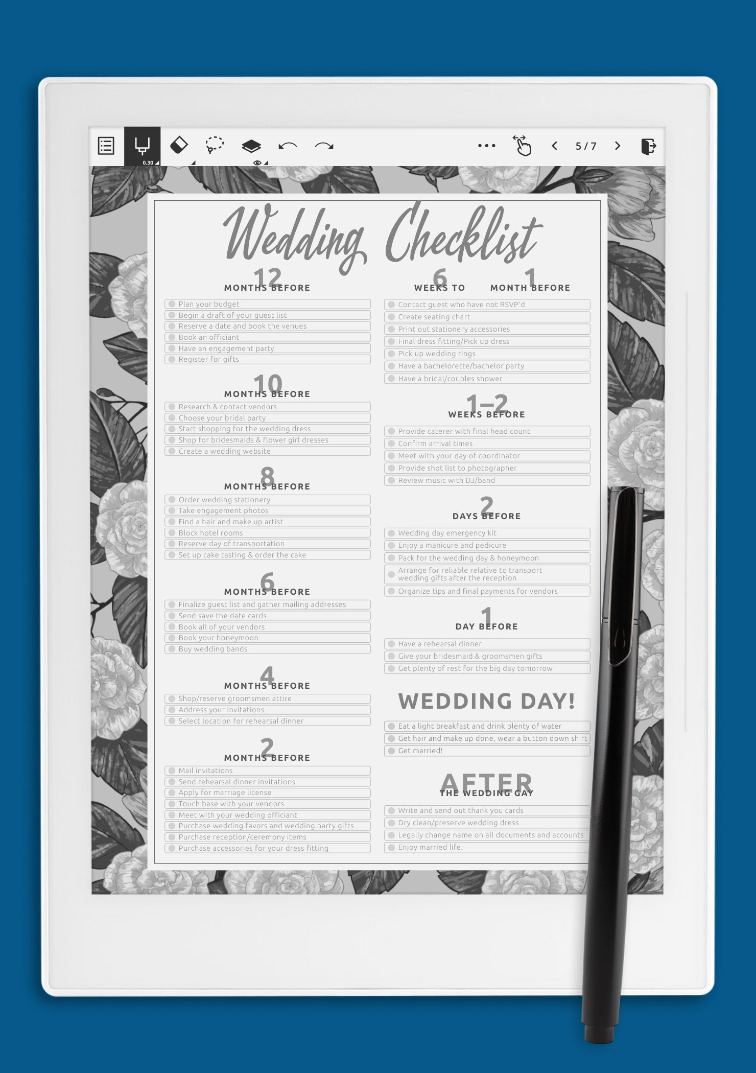 Download Printable Wedding Checklist PDF