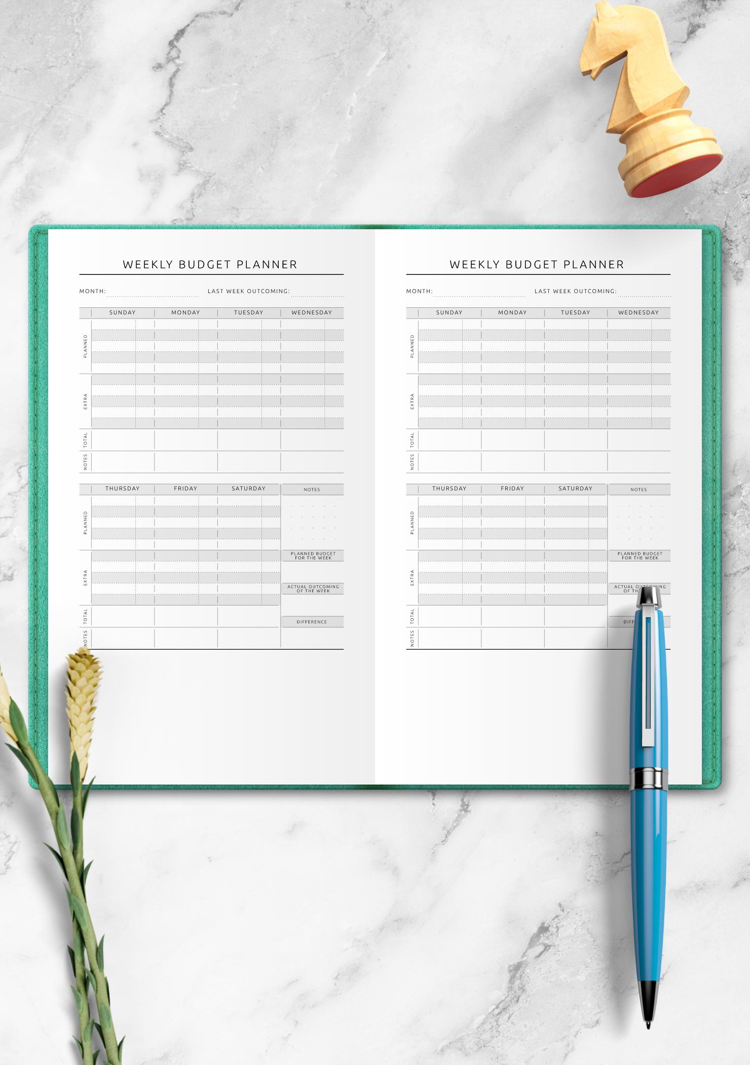 Download Printable Weekly Budget - Original Style PDF