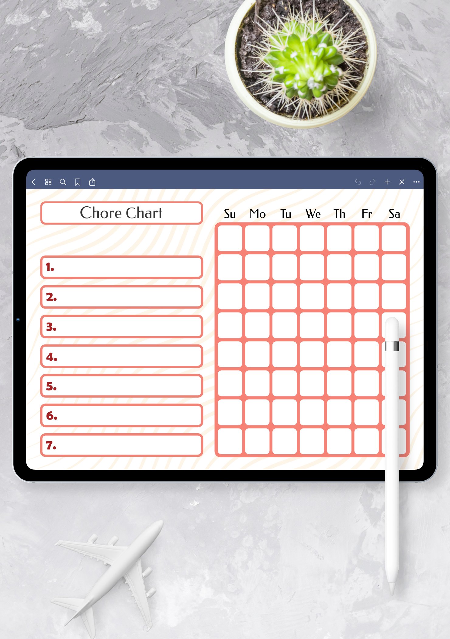 Download Printable Weekly Chore Chart Template PDF