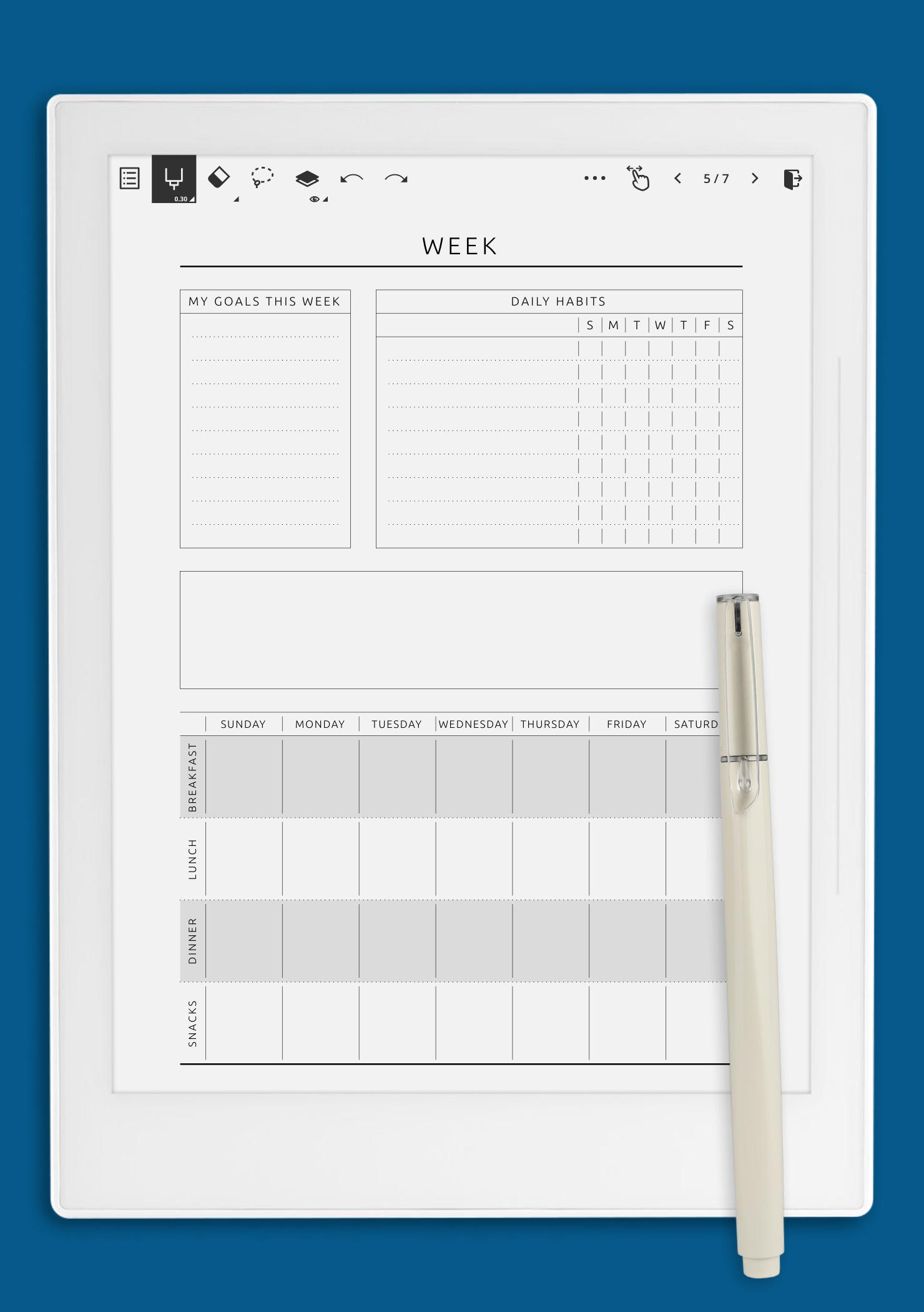 Weekly Fitness & Meal Plan Template – Track Health & Goals