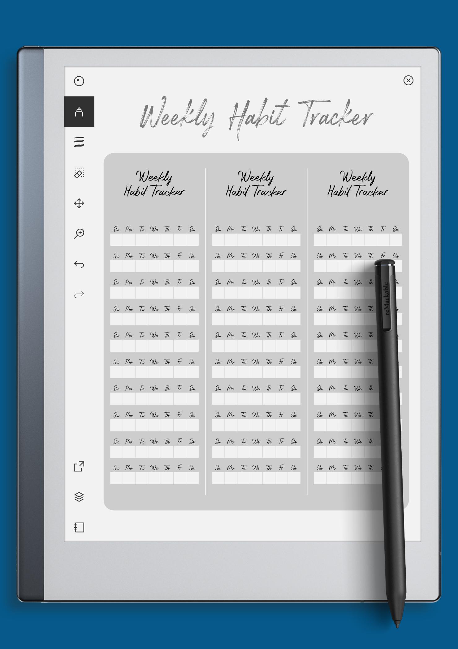 Download Printable Weekly Habit Tracker Template PDF