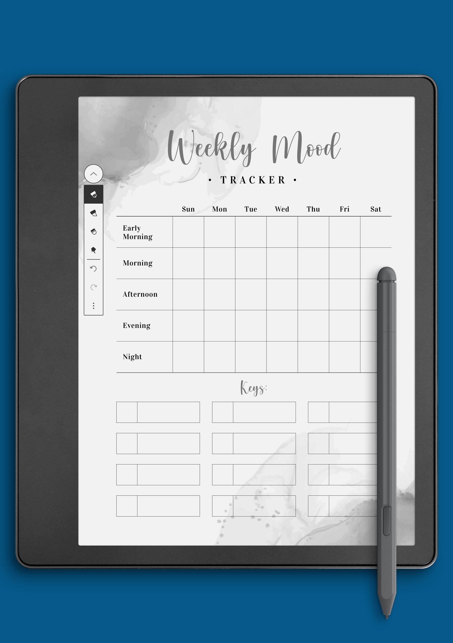 Download Printable Weekly Mood Tracker Template - Aquarelle Pink PDF