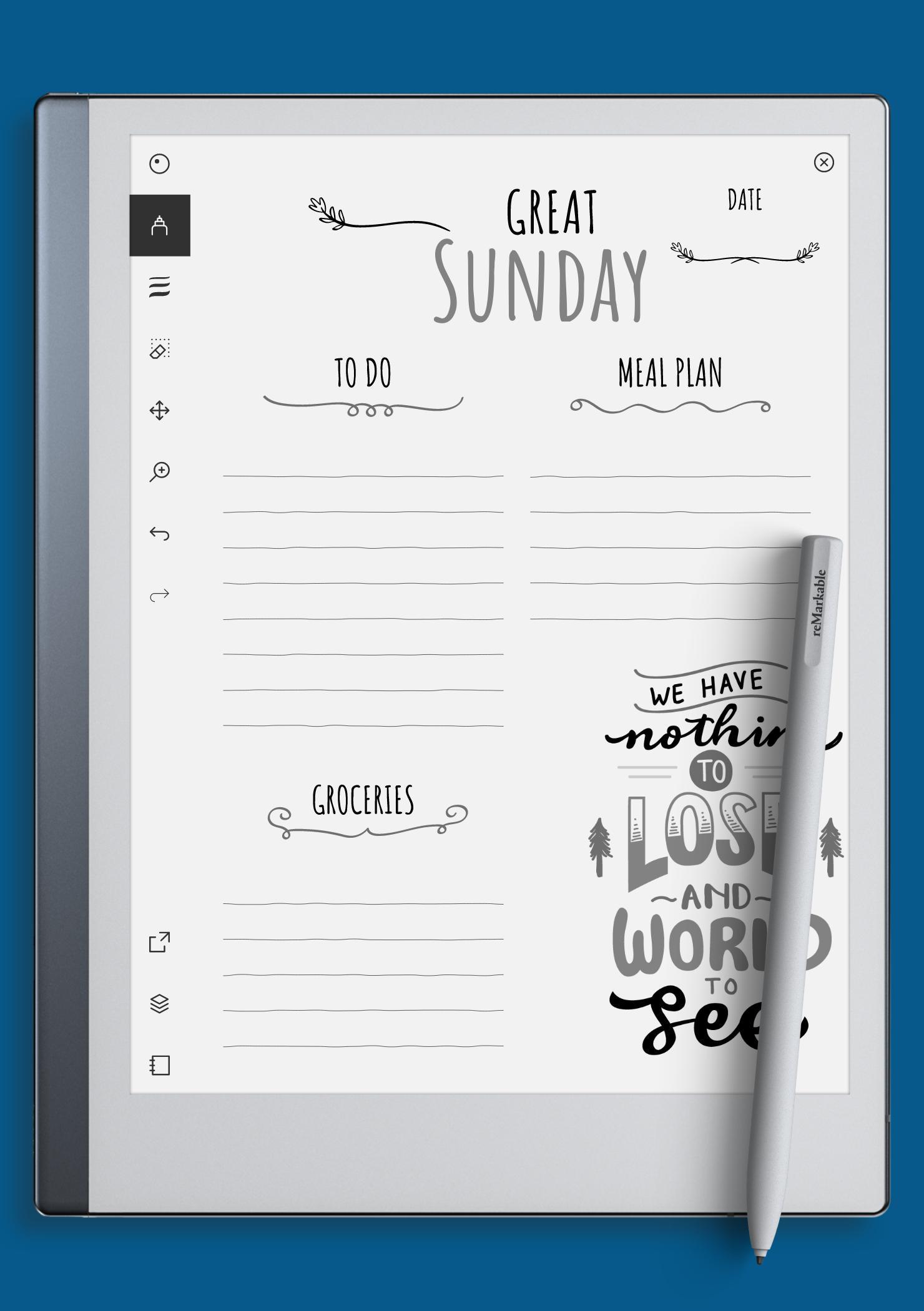 Download Printable Weekly Planner with Goal Quotes PDF