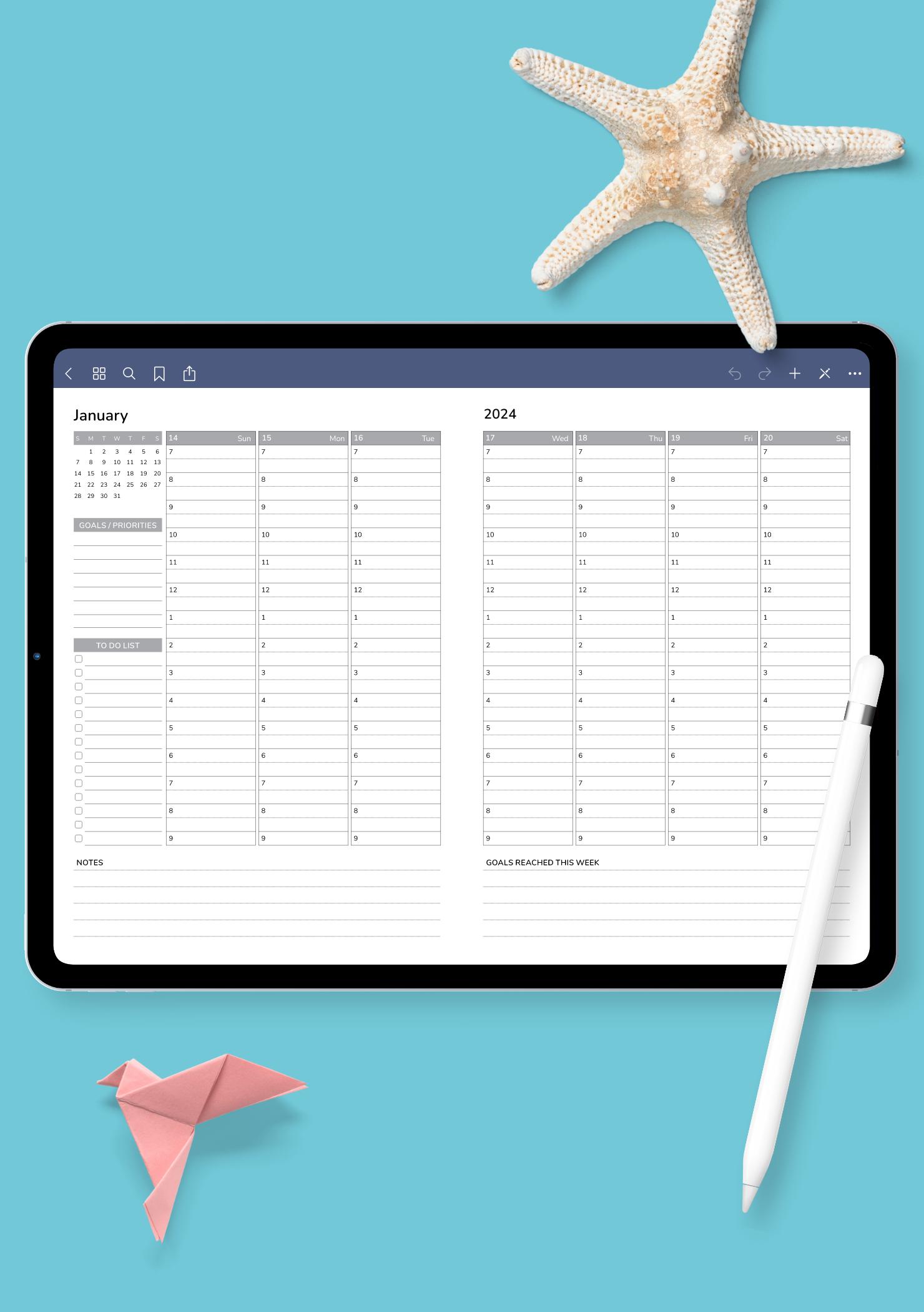 Download Printable Weekly planner with goals and priorities PDF