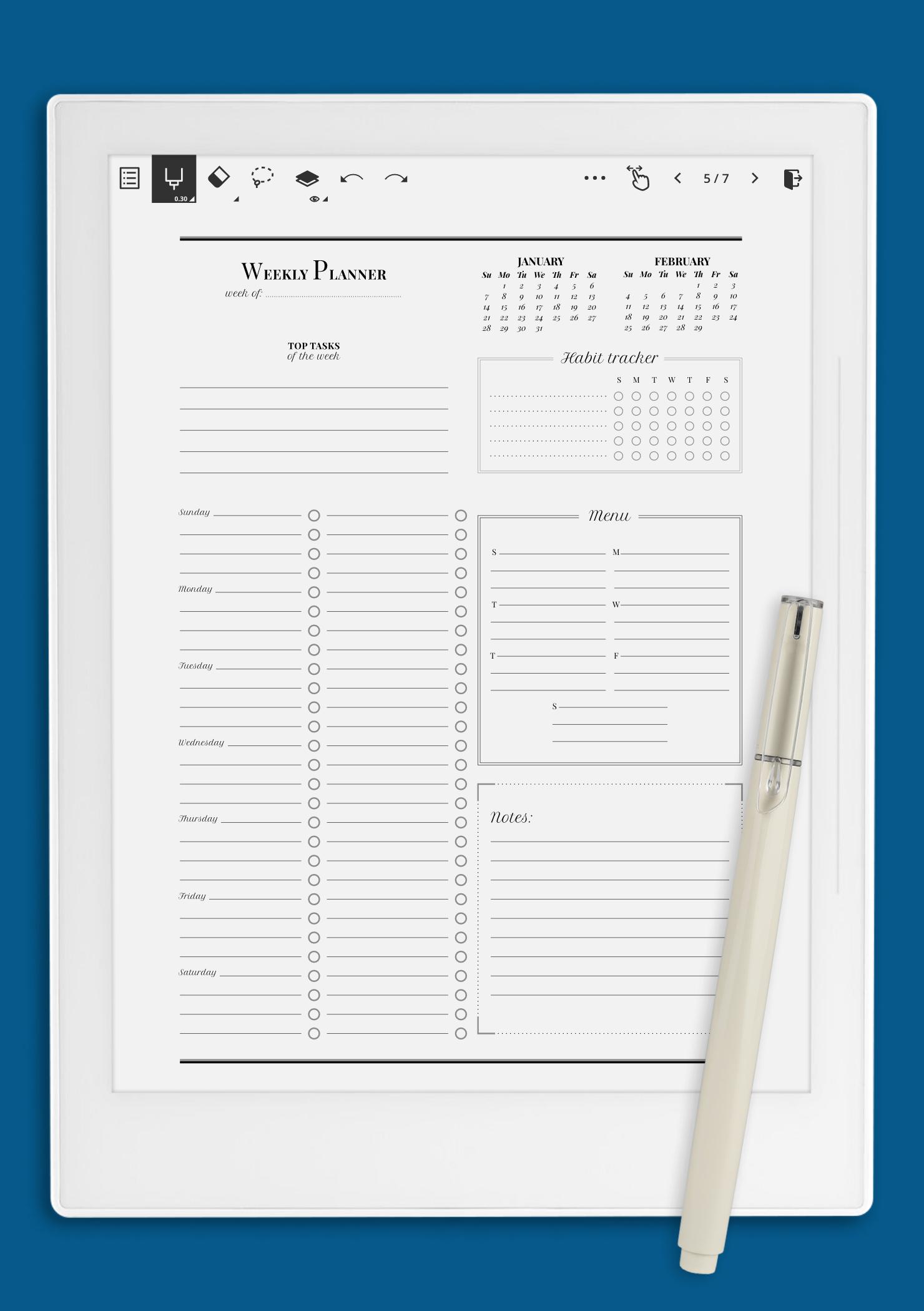 Weekly Planner with Habit Tracker – Organize & Build Habits