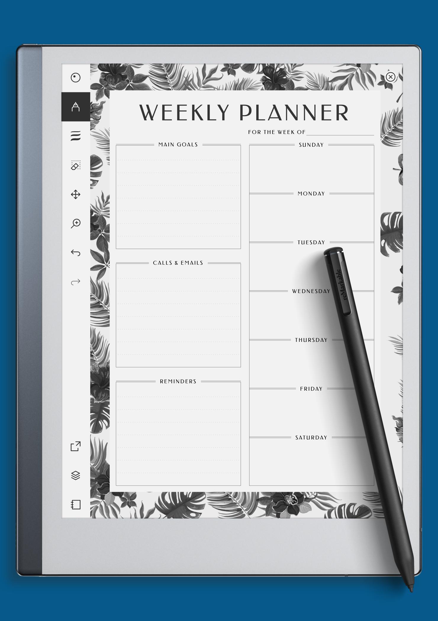 Weekly Planner with Main Goals – Stay Focused & Organized
