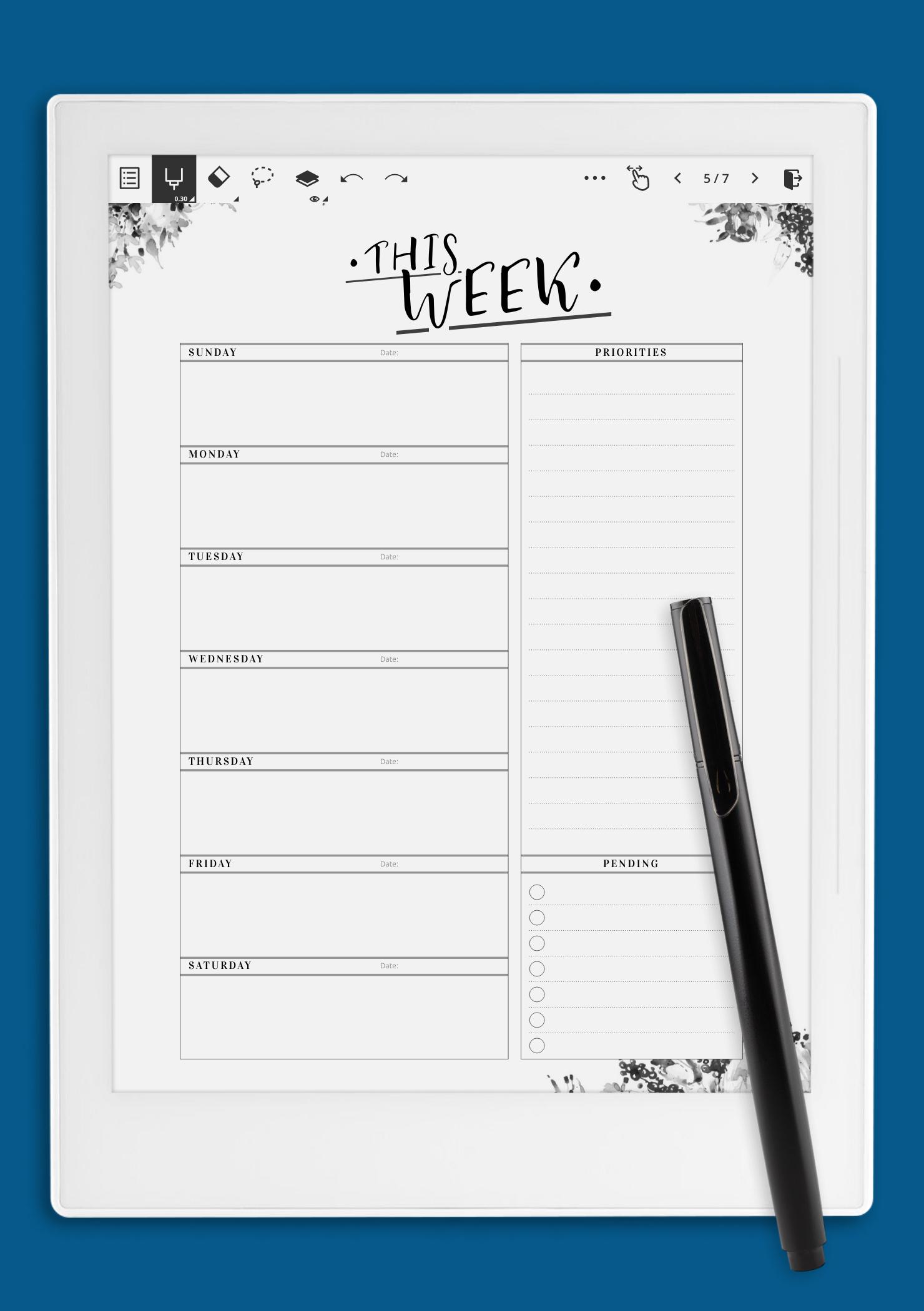Weekly Planner with Priorities – Stay Focused & Organized