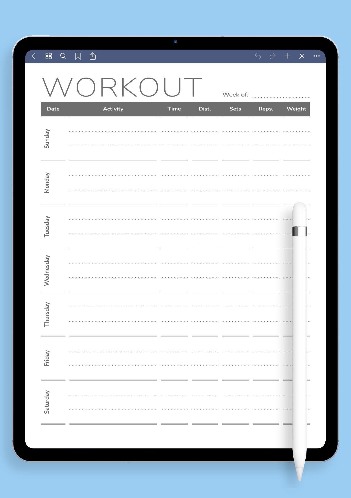 Download Weekly Workout Template PDF – Plan Your Fitness