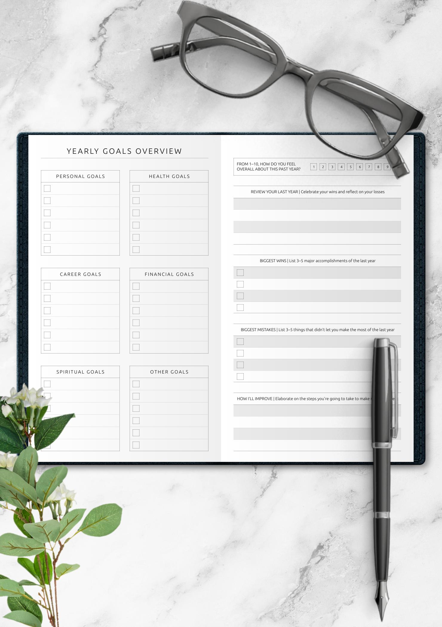 Yearly Goals Overview Template – Plan & Achieve in 12 Months