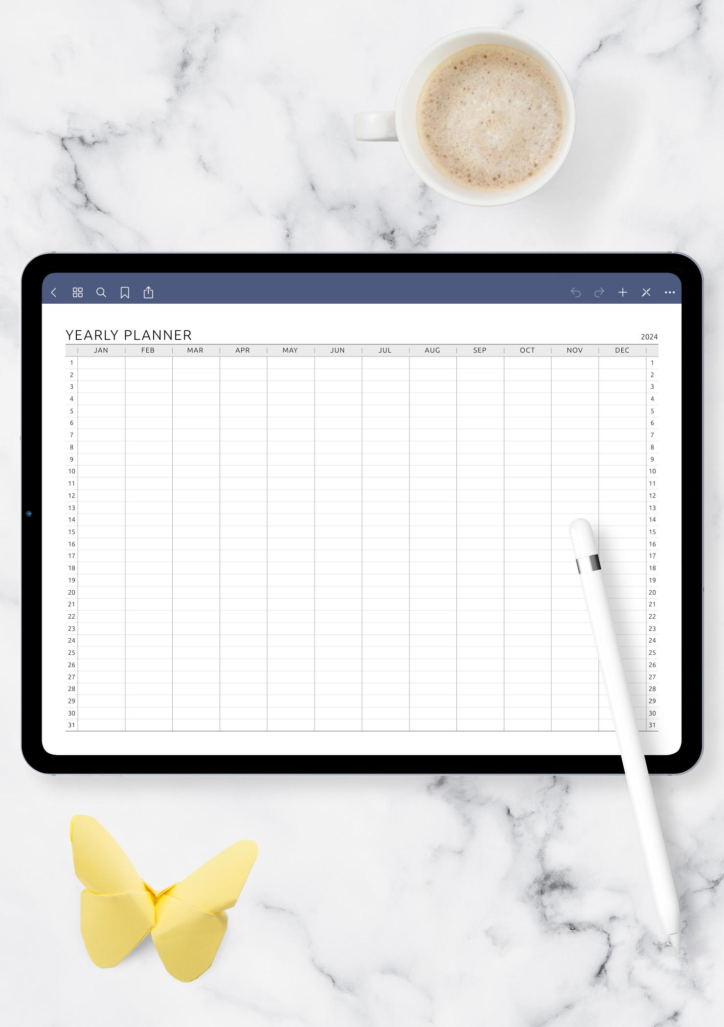 Download Printable 2025 Yearly Planner PDF