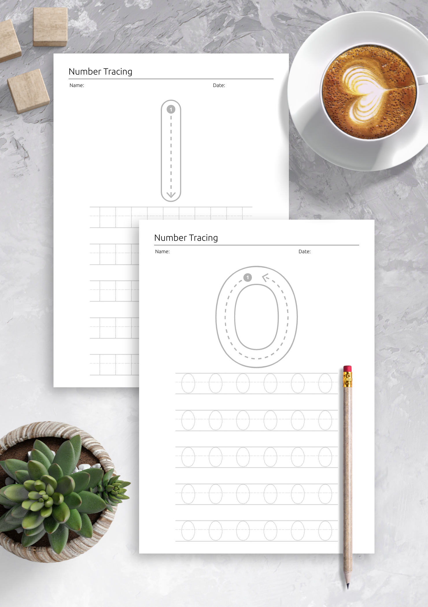 Download 0-9 Guided Number Tracing Pack for Kids Printable PDF