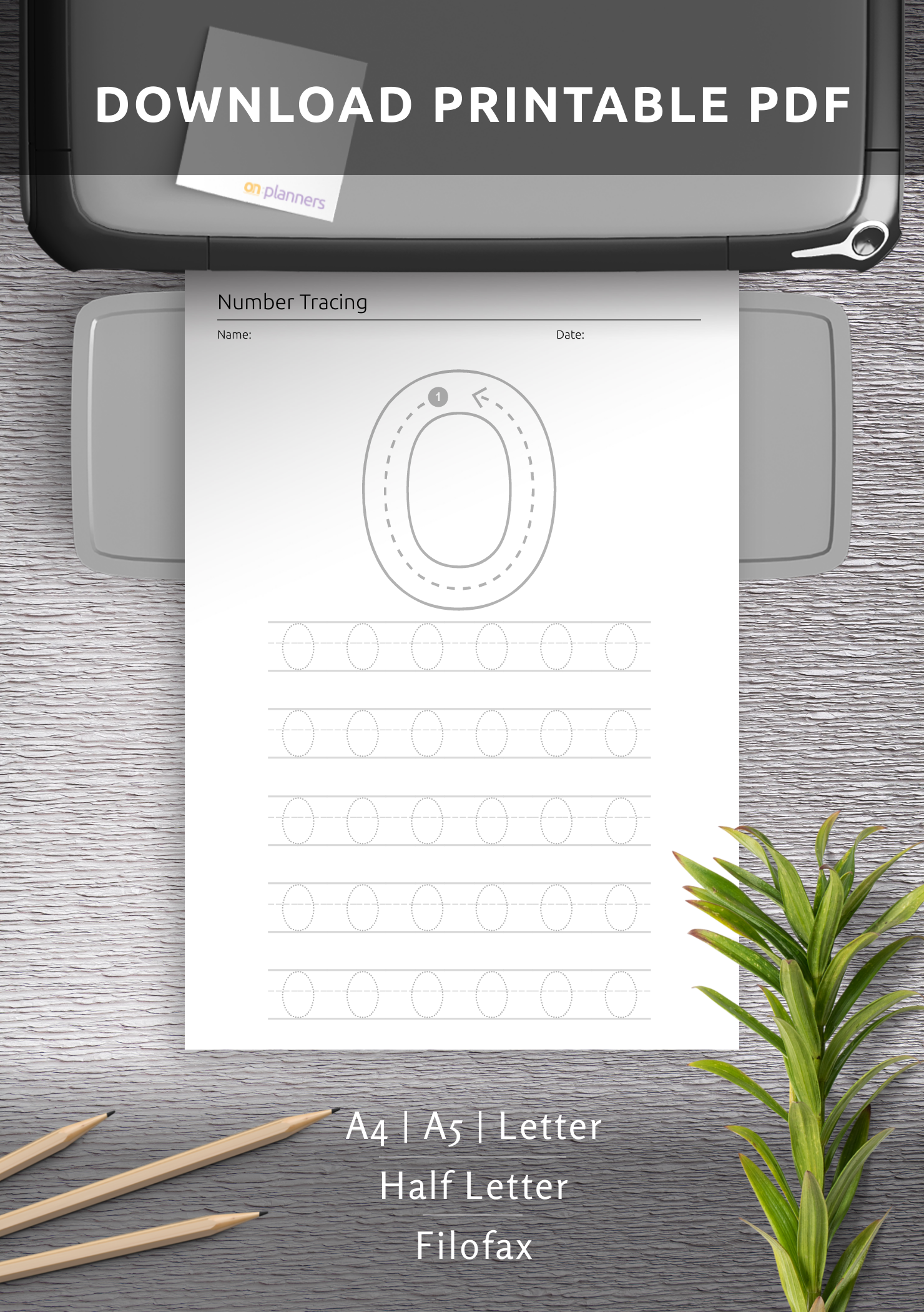 Download 0-9 Guided Number Tracing Pack for Kids Printable PDF