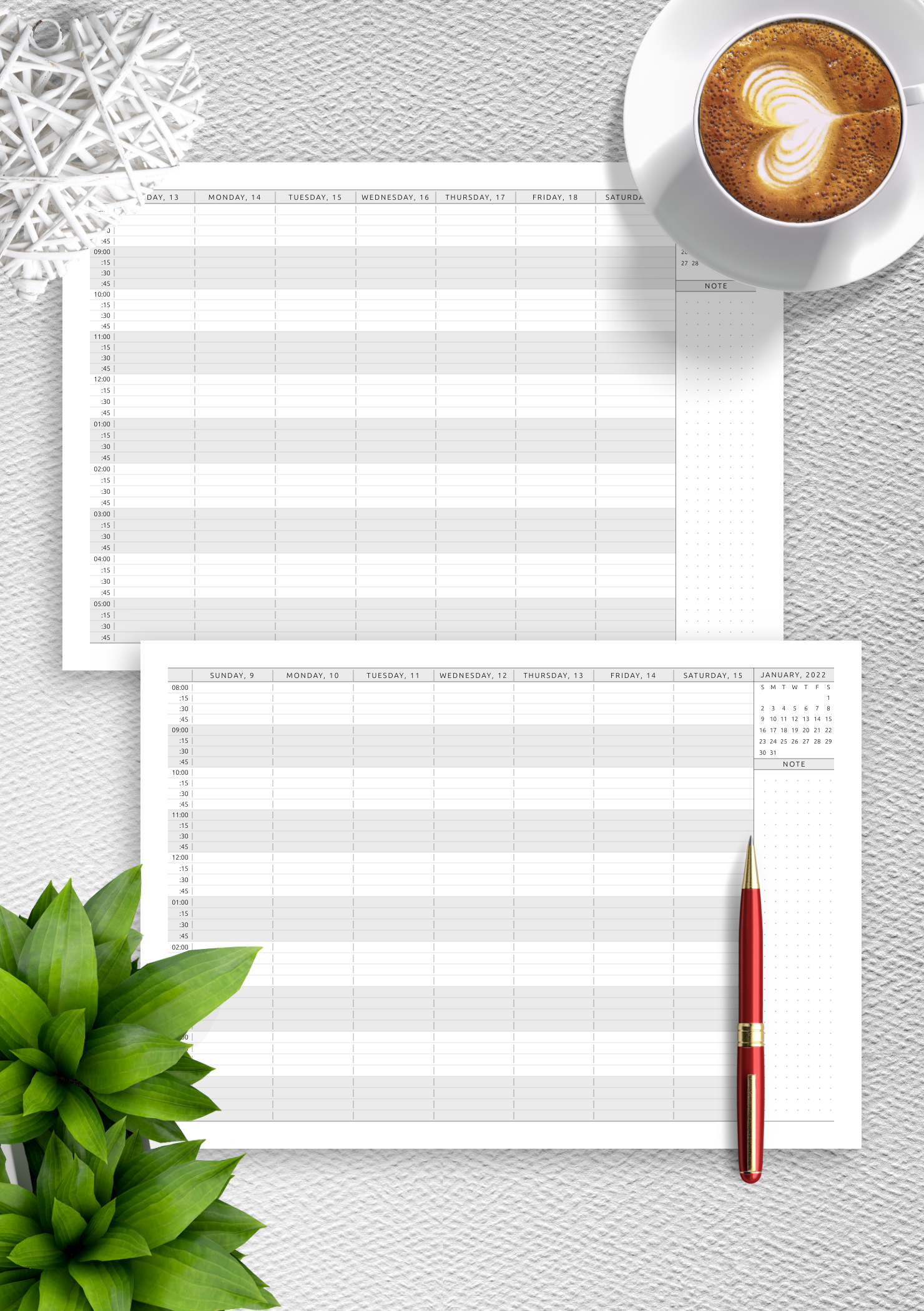 Download Printable Appointment Calendar Template - Horizontal Layout PDF
