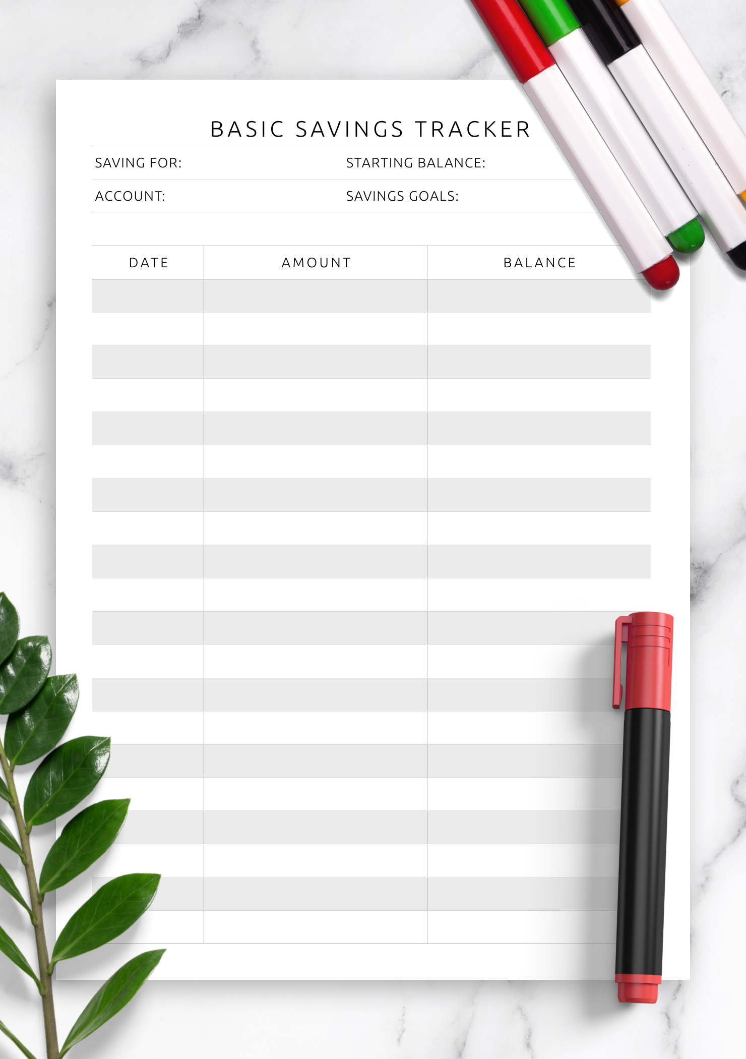Account Tracker Printable Template Junkieinriko