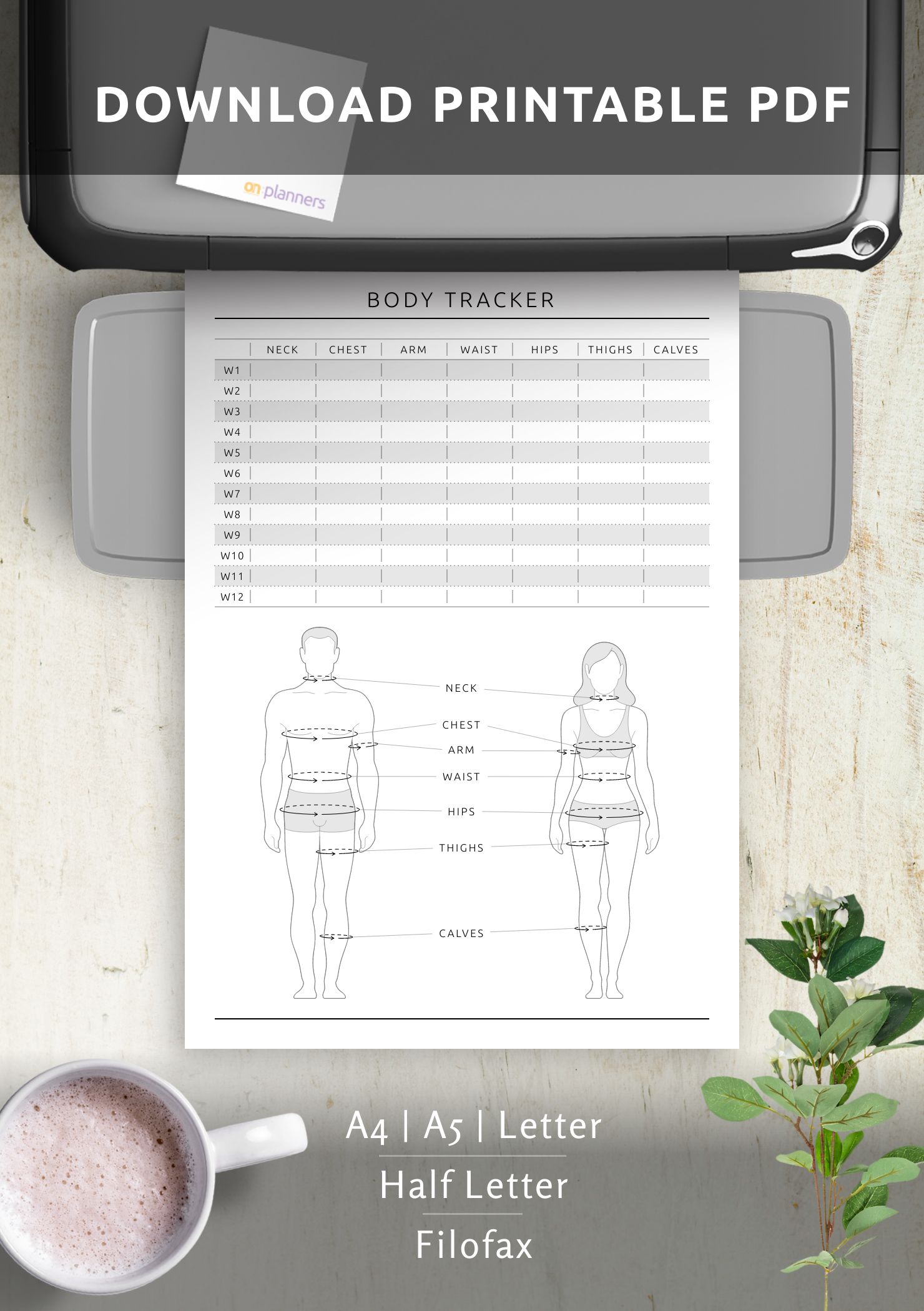 Download Printable Body Tracker Template PDF