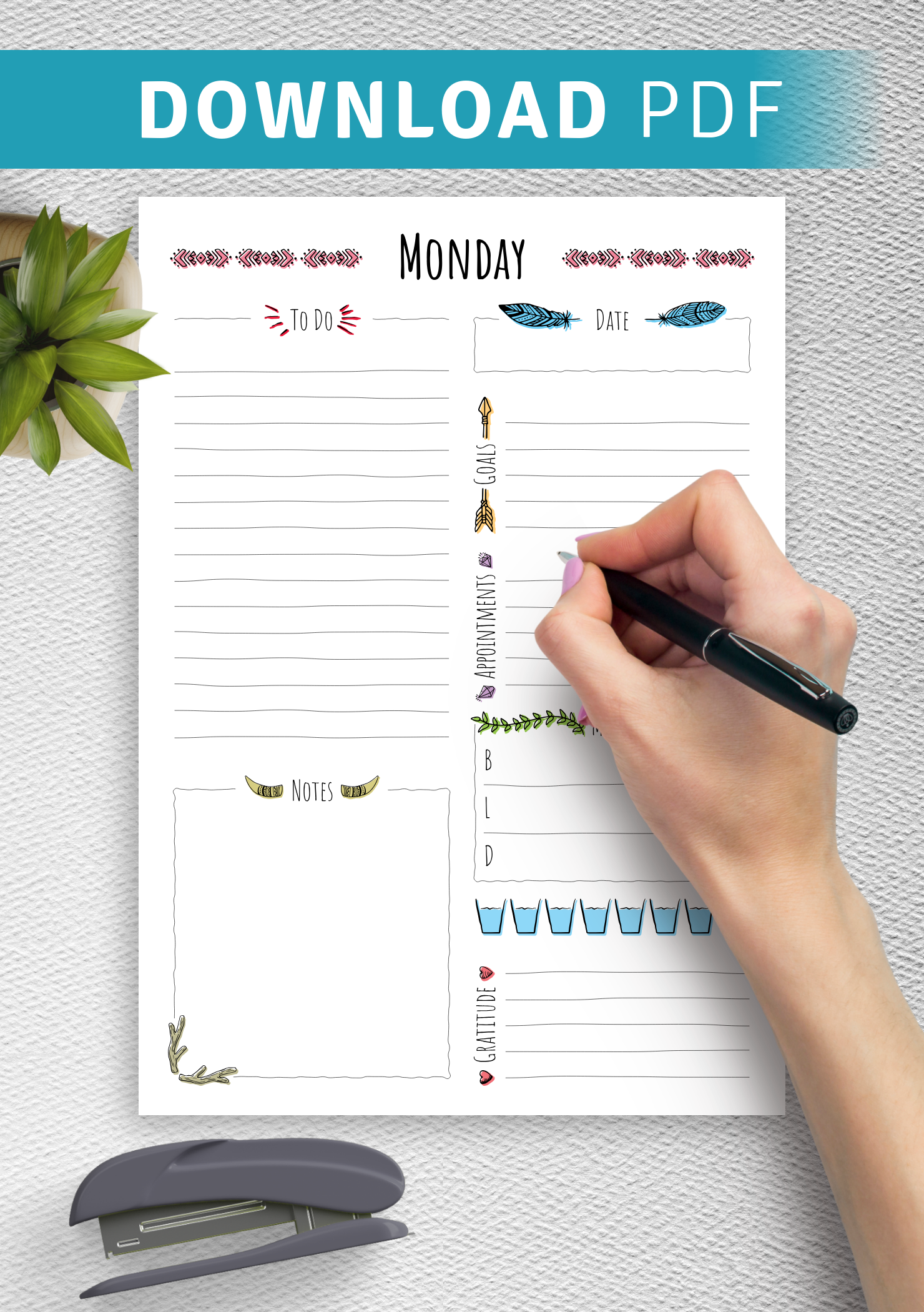 Boho Style Weekly Planner – Aesthetic & Functional Weekly Organizer