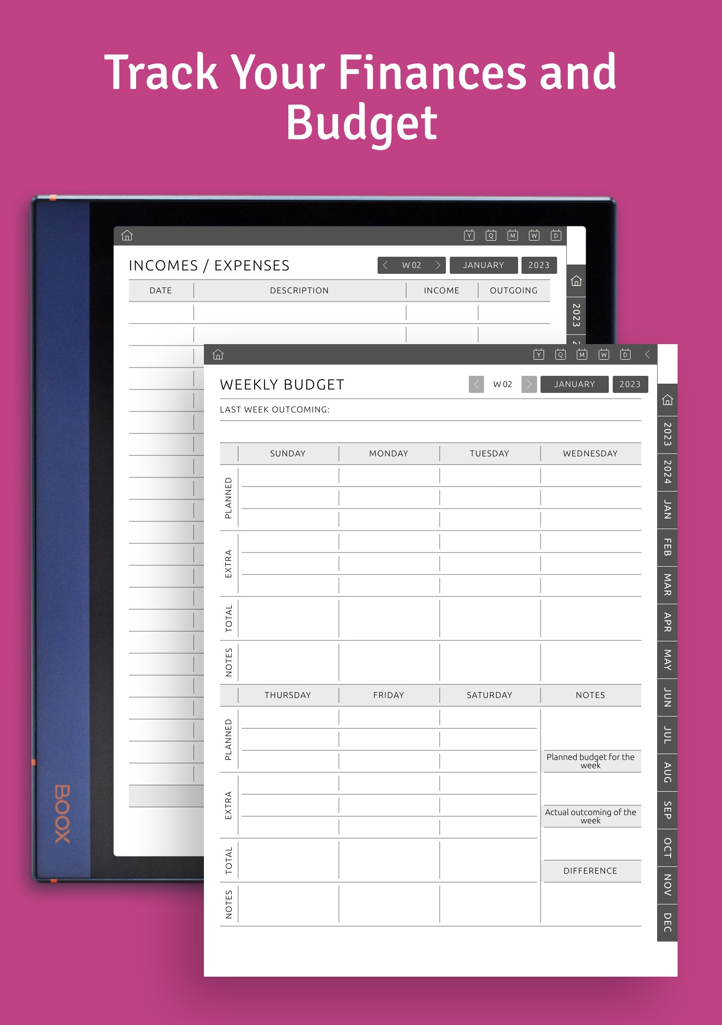 Download Digital Daily Planner for ONYX BOOX Note Air