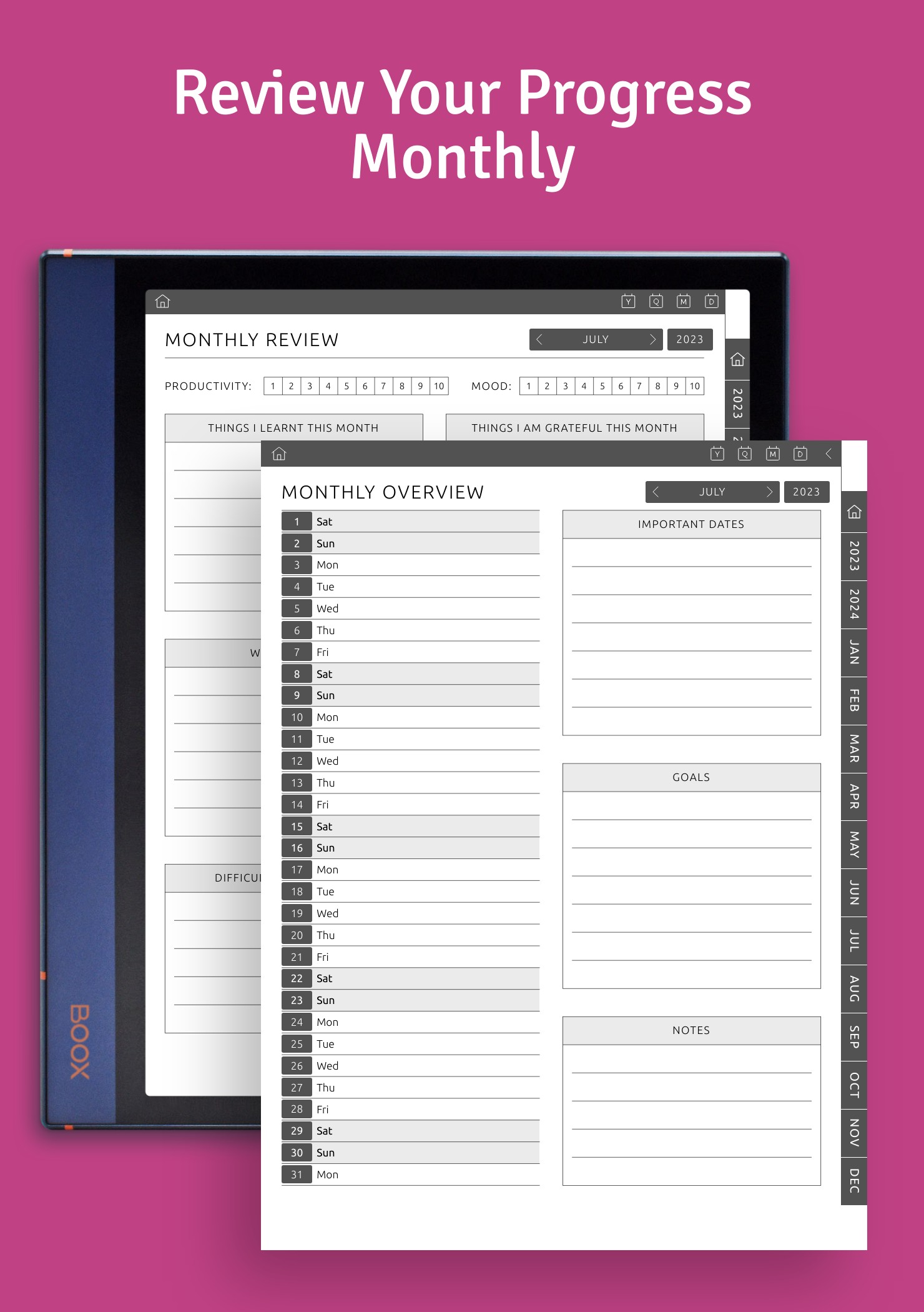 Download Digital Daily Planner for ONYX BOOX Note Air