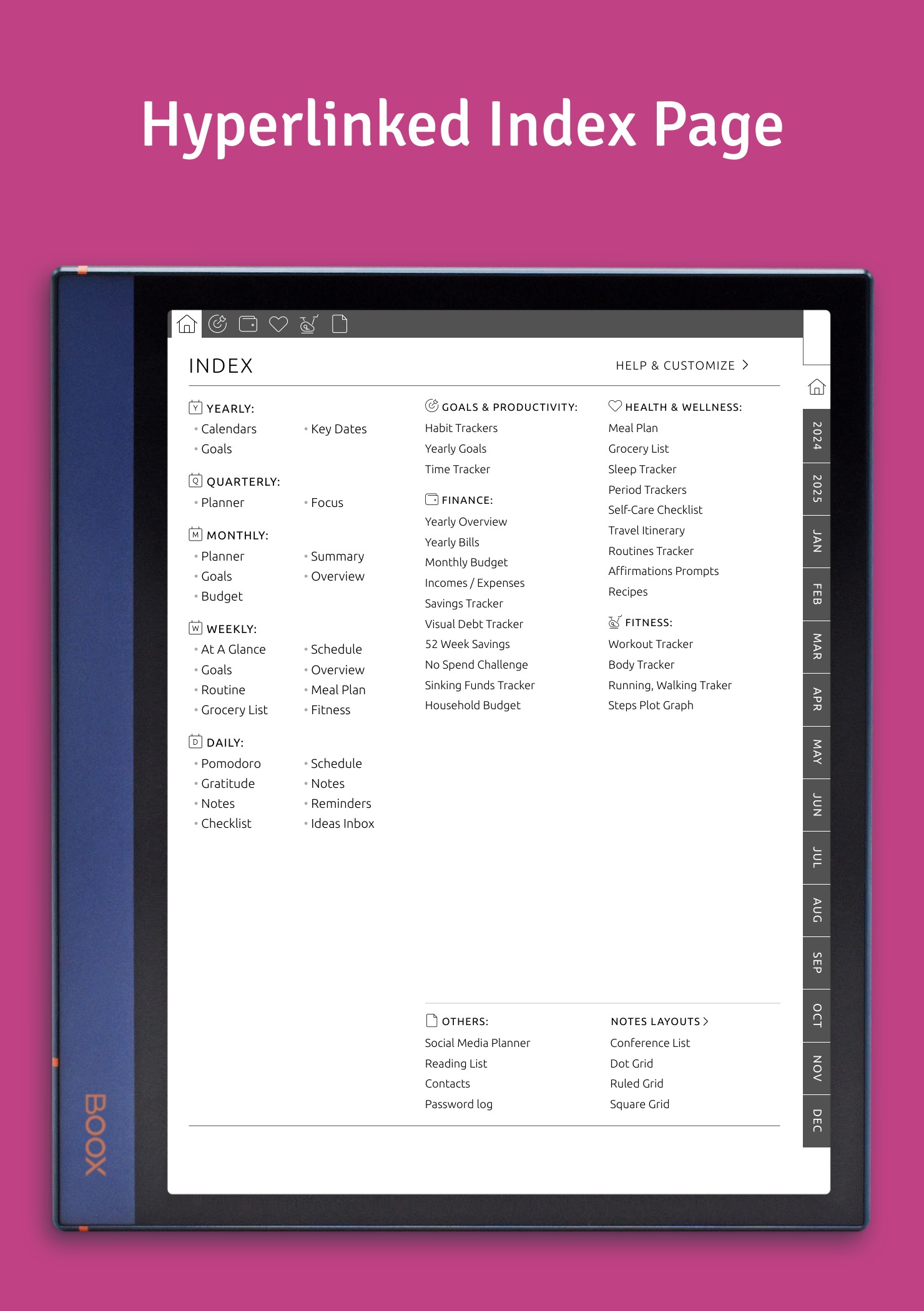Download Digital Monthly Planner for BOOX Note Air