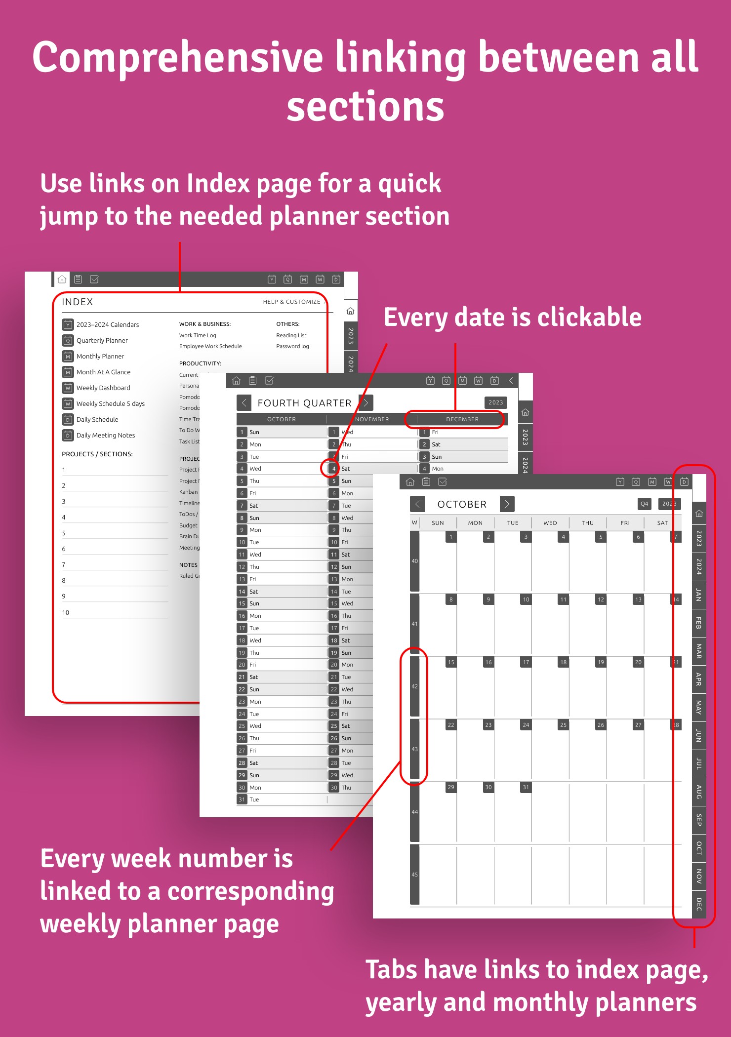 Download Project Planner Hyperlinked PDF for BOOX Note Air