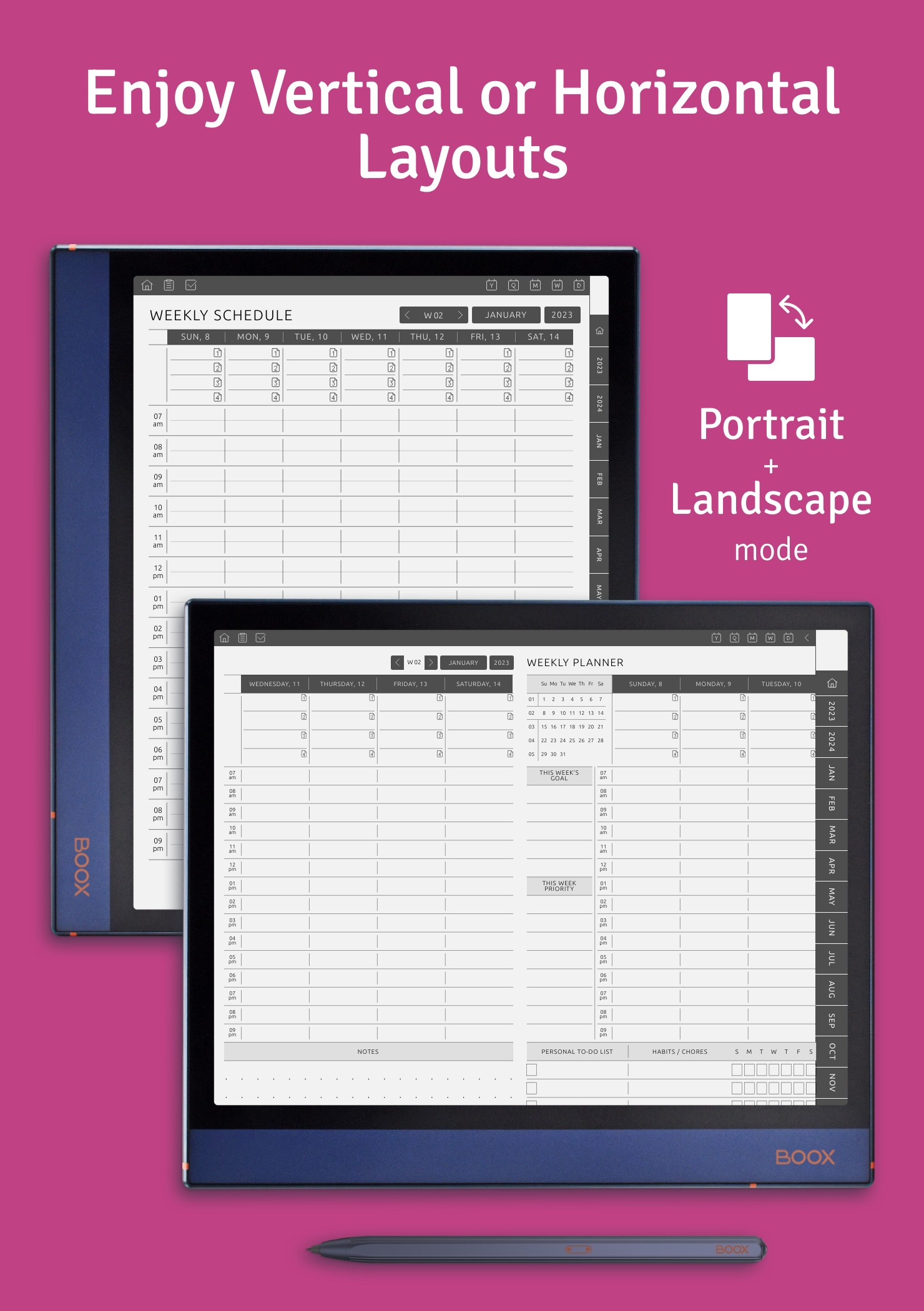 Download Project Planner Hyperlinked PDF for BOOX Note Air