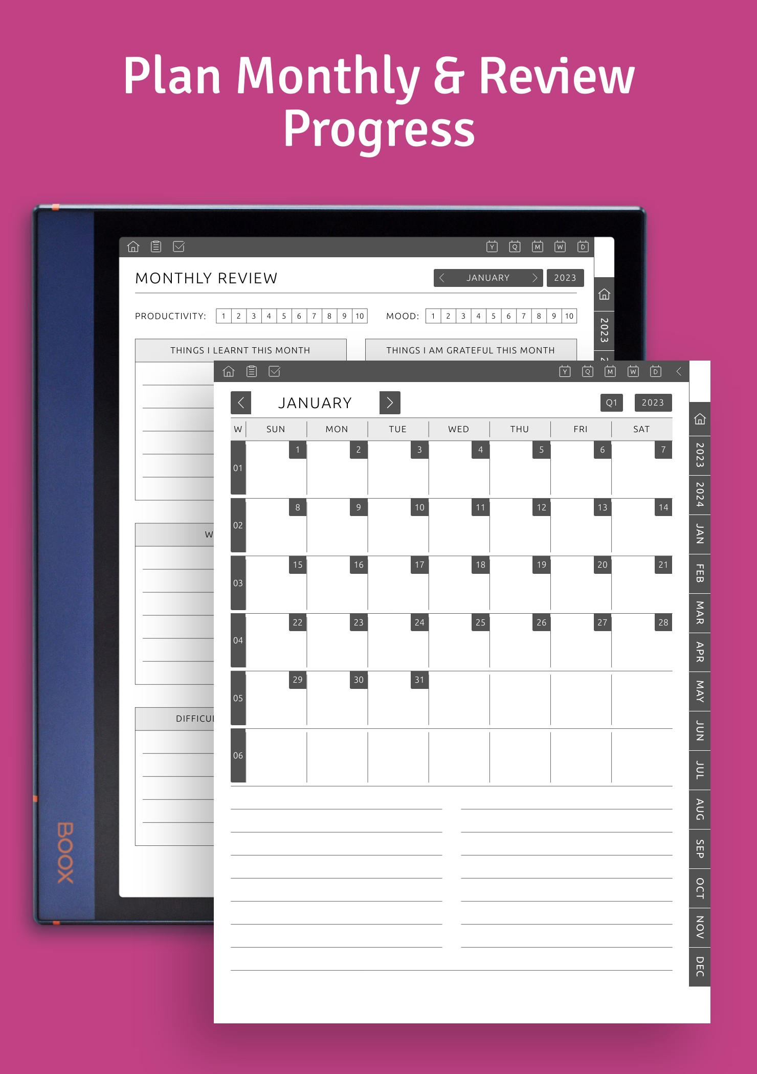 Download Project Planner Hyperlinked PDF for BOOX Note Air