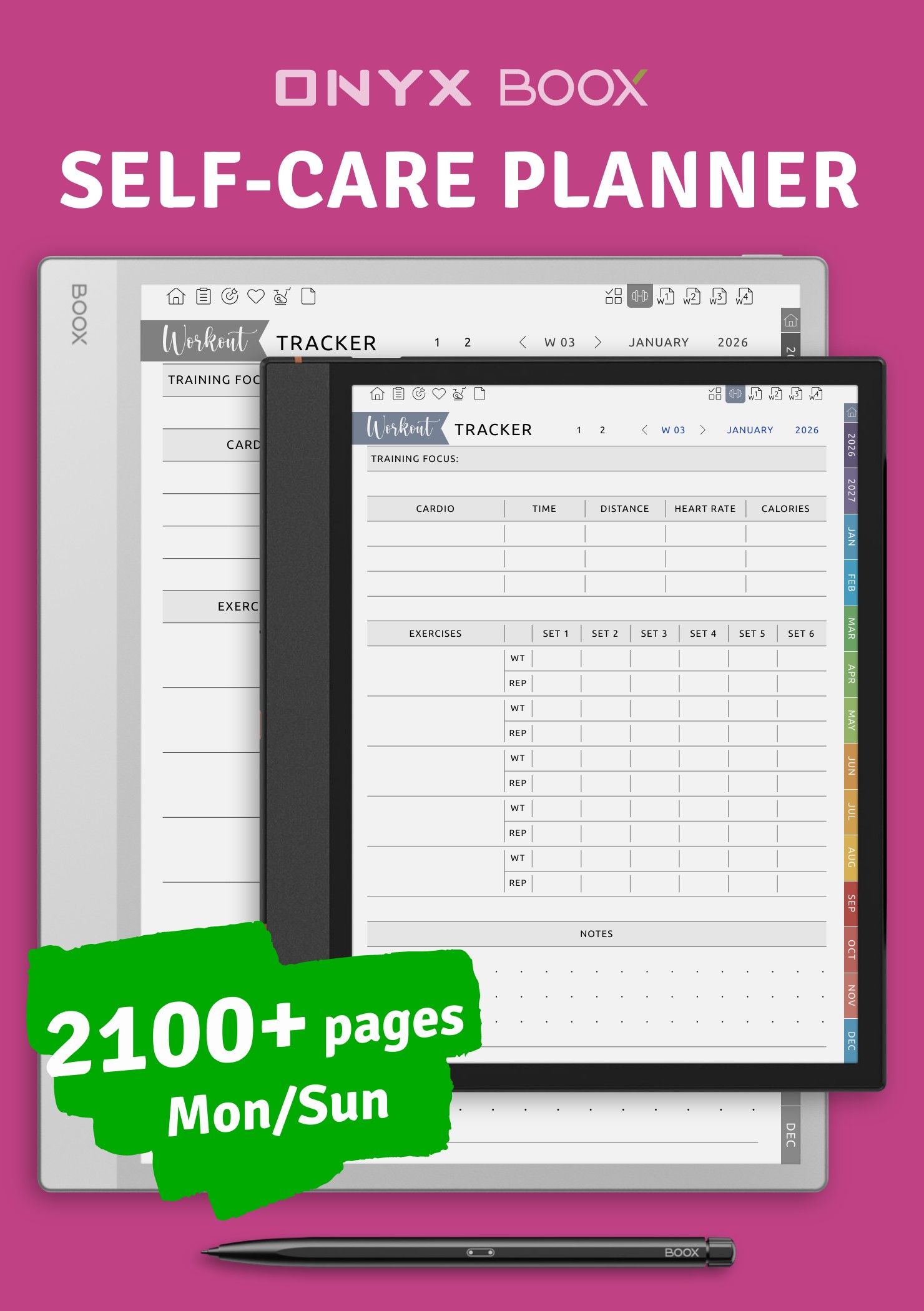 Download Self-care Planner PDF for reMarkable