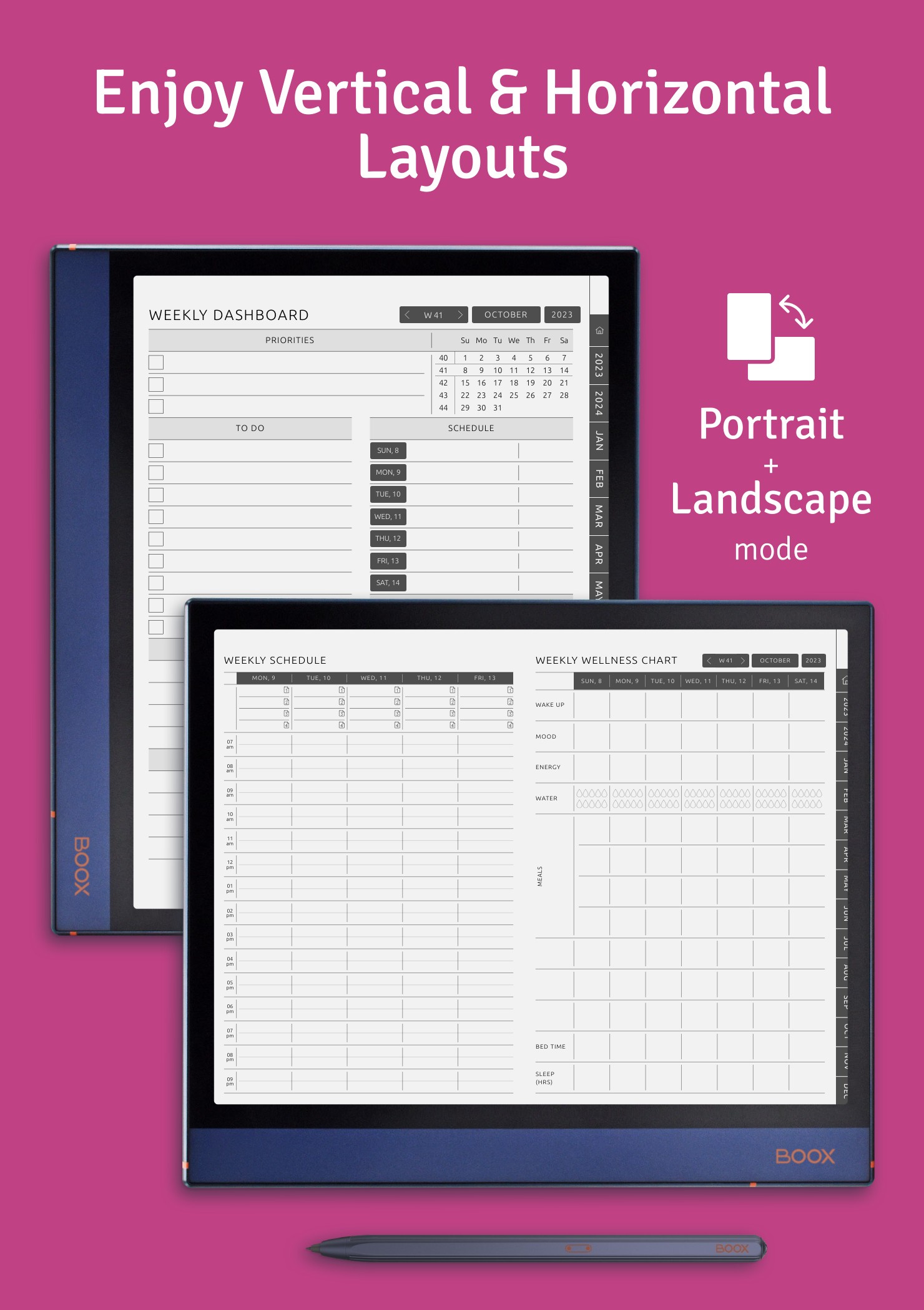 Download BOOX Note Air Student Planner Hyperlinked PDF