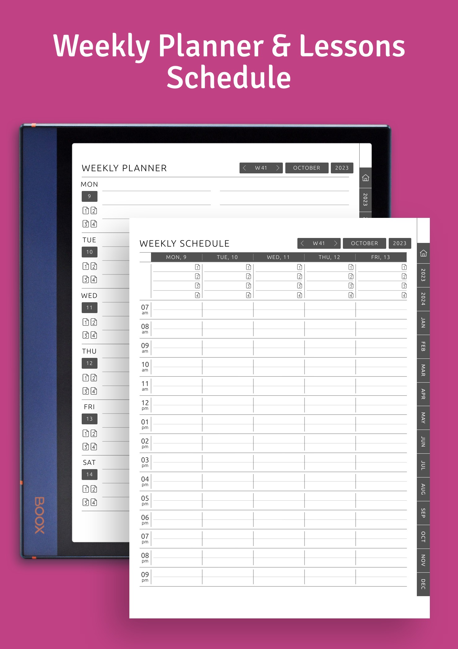 Download Printable ONYX BOOX - Teacher Planner PDF