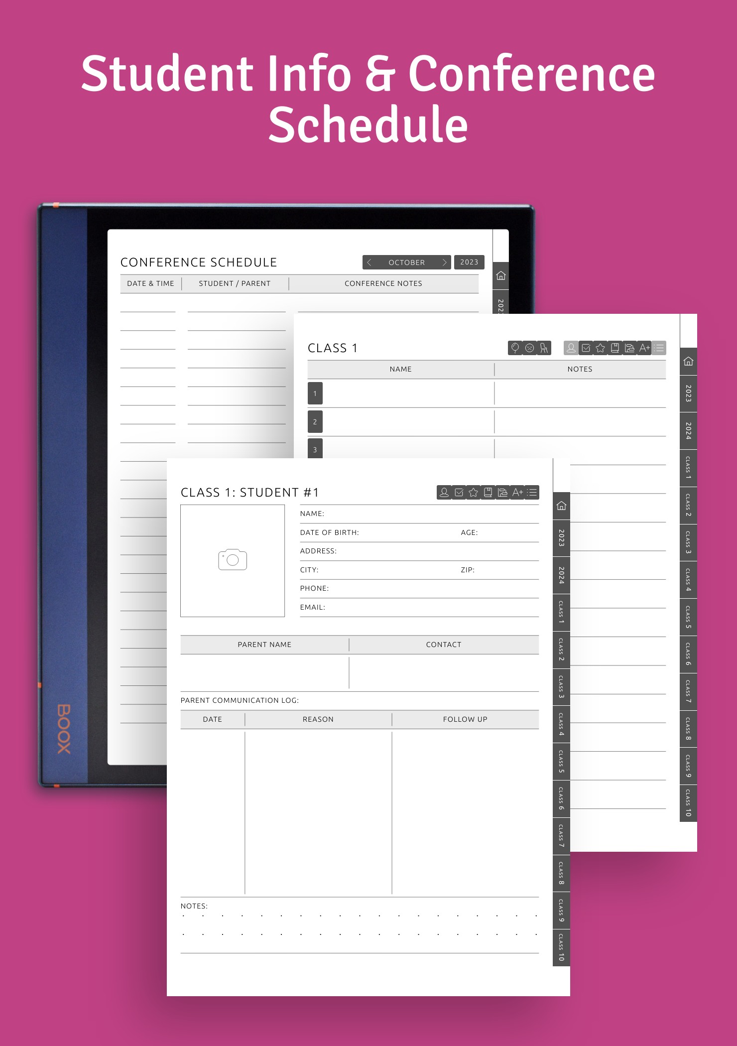 Download Printable ONYX BOOX - Teacher Planner PDF
