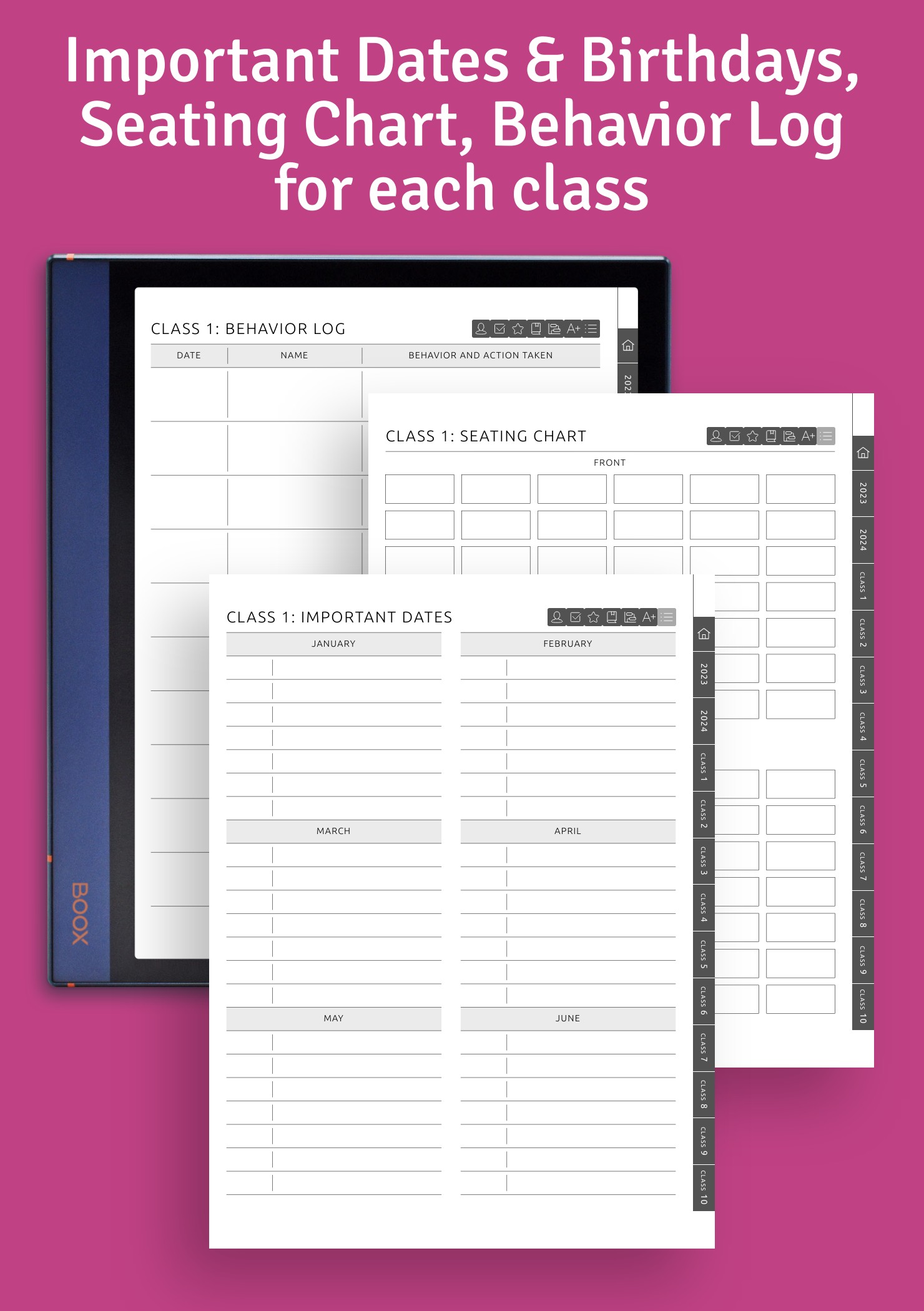 Download Printable ONYX BOOX - Teacher Planner PDF