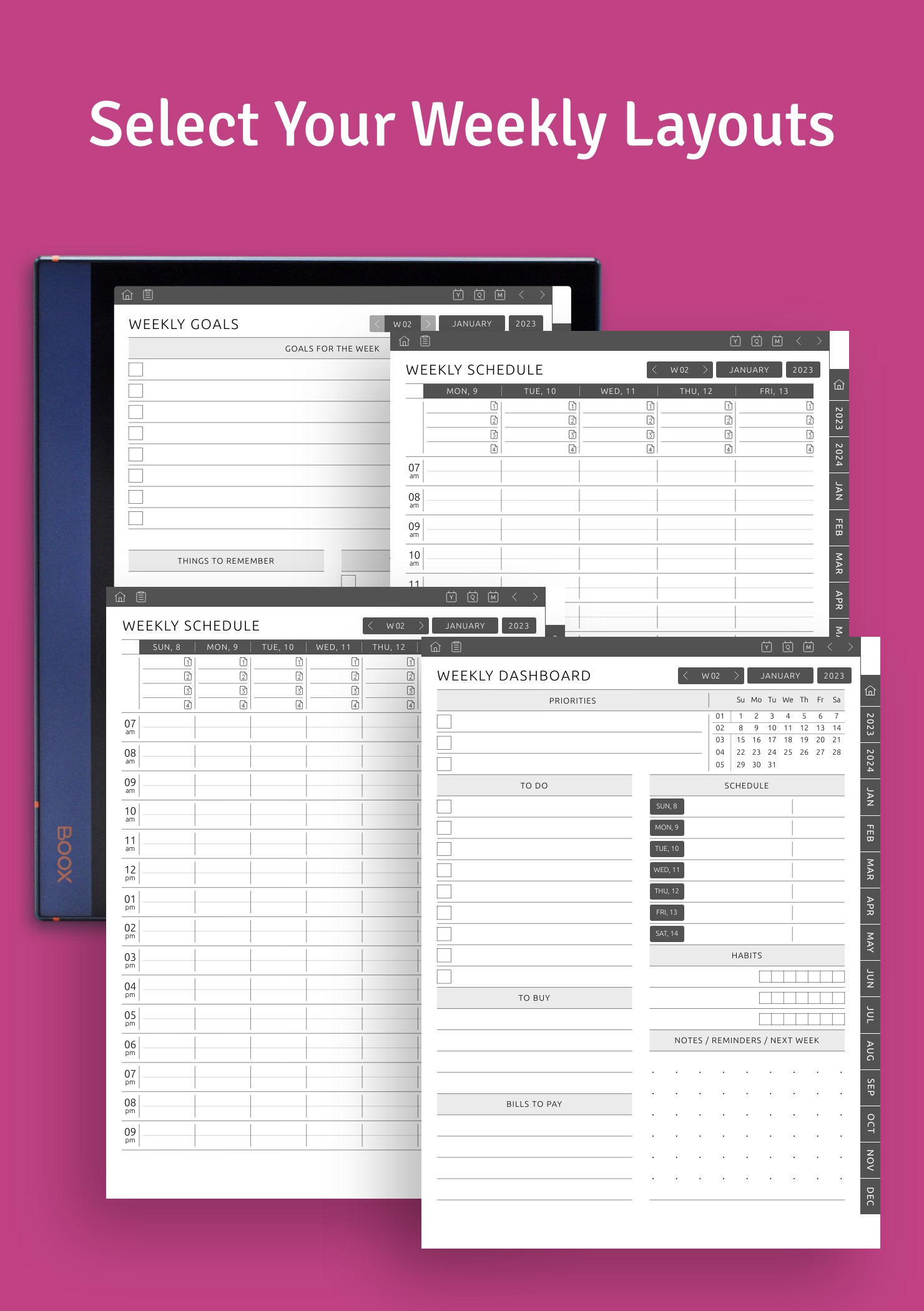 Download Digital Weekly Planner BOOX Note Air