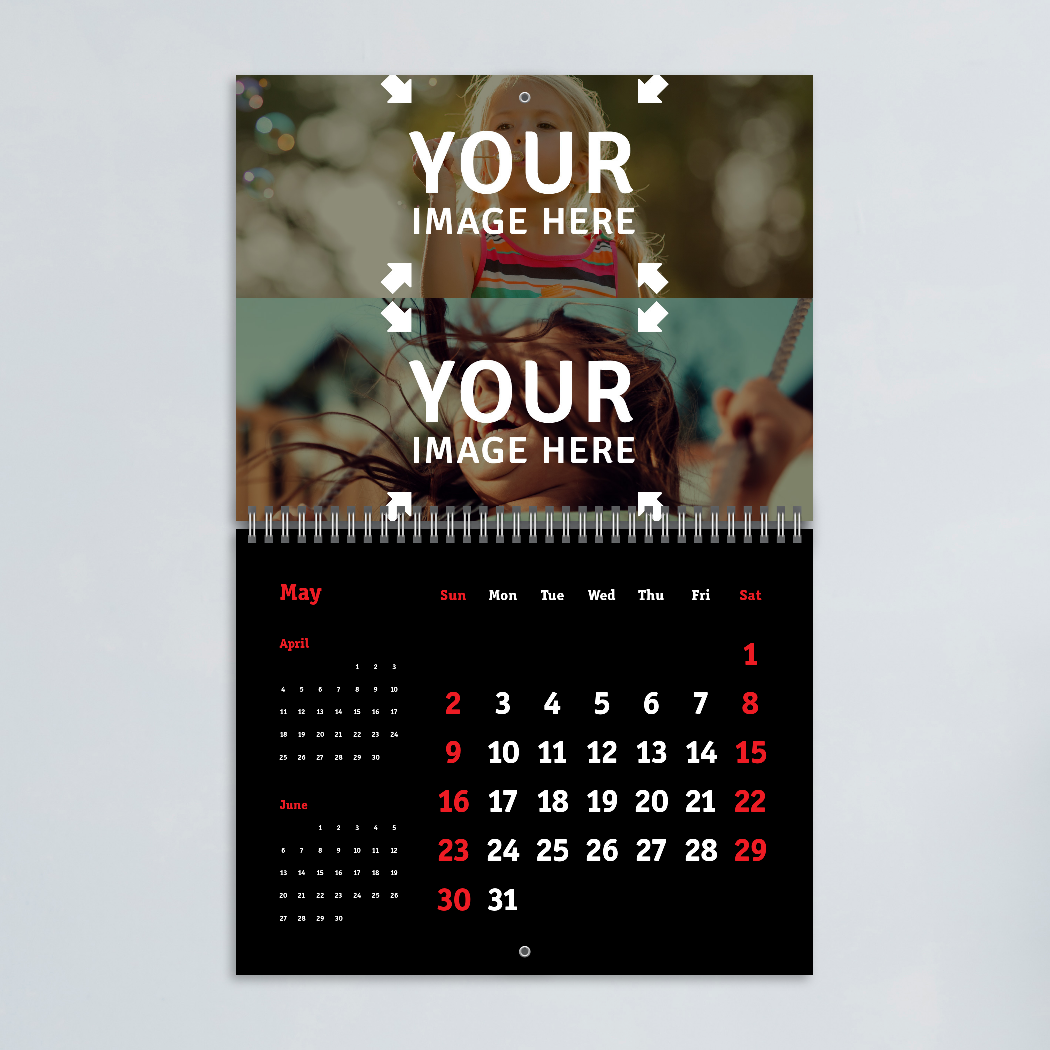 Download Printable Classic Dark Photo Calendar PDF