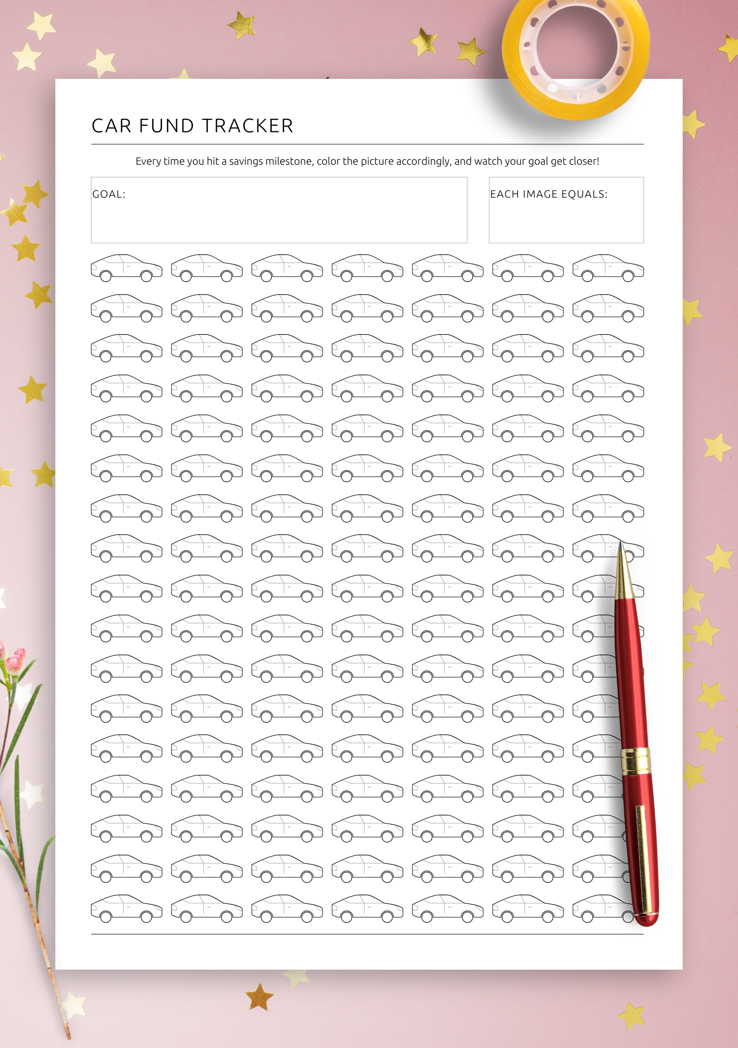 Get Car Fund Tracker PDF: Printable or Digital Template for reMarkable ...