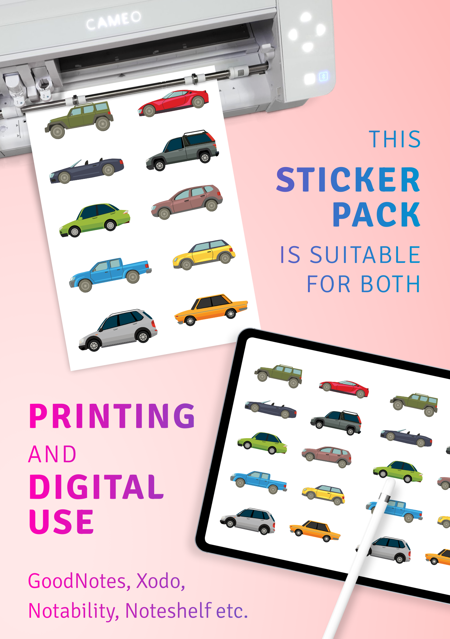 Download Simple Cars Sticker Pack PNG