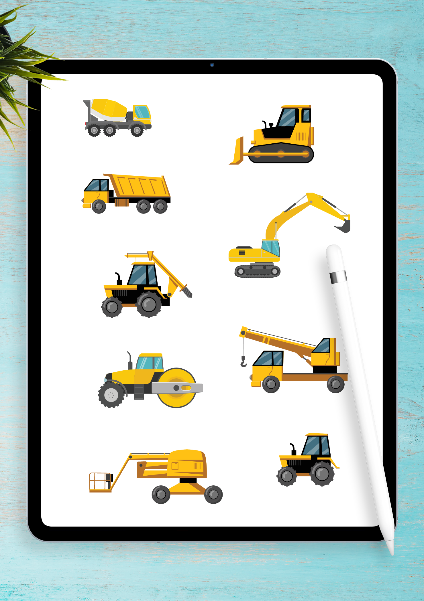Download Construction Site Machines Sticker Pack PNG
