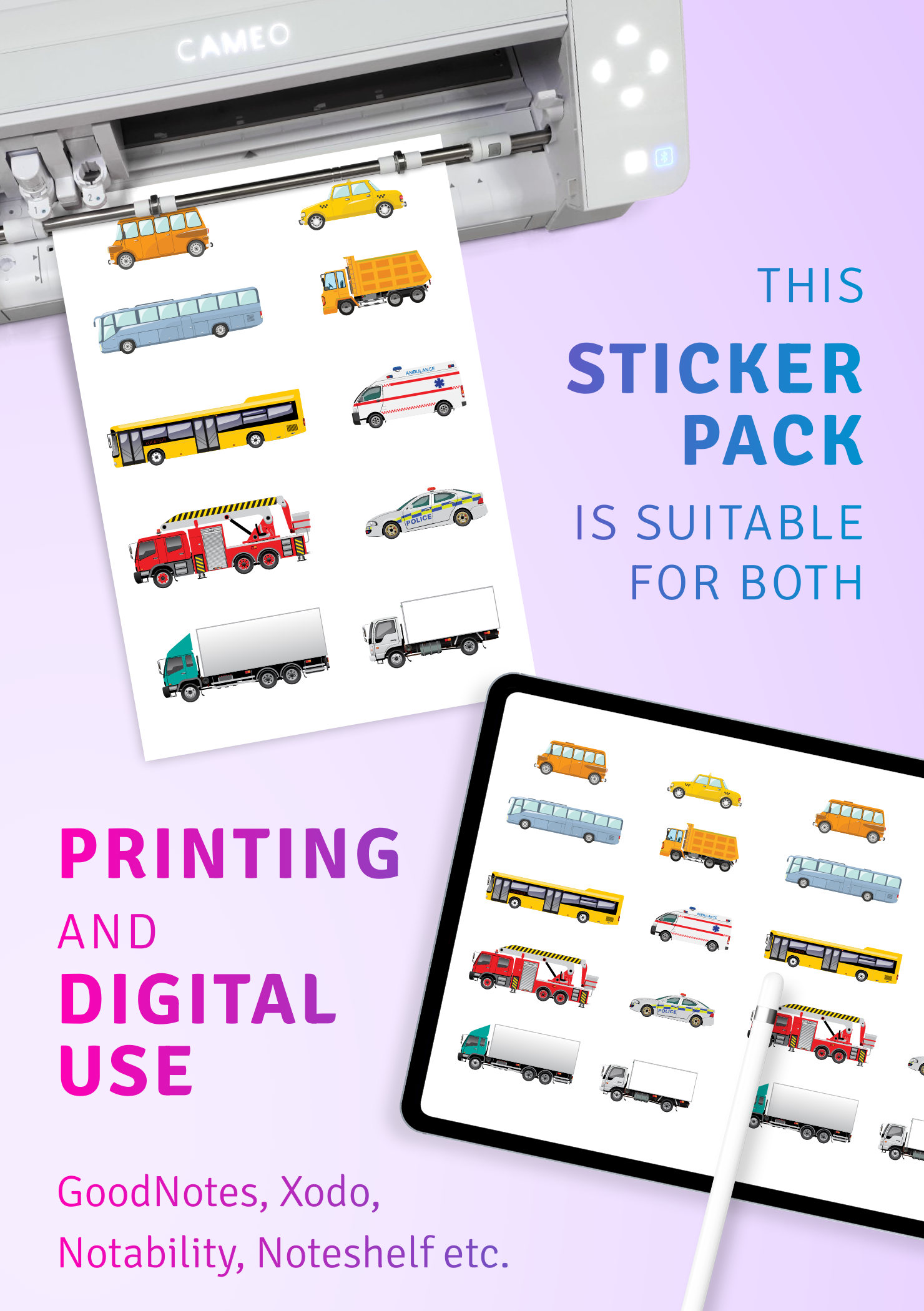 Download City Transport Sticker Pack PNG