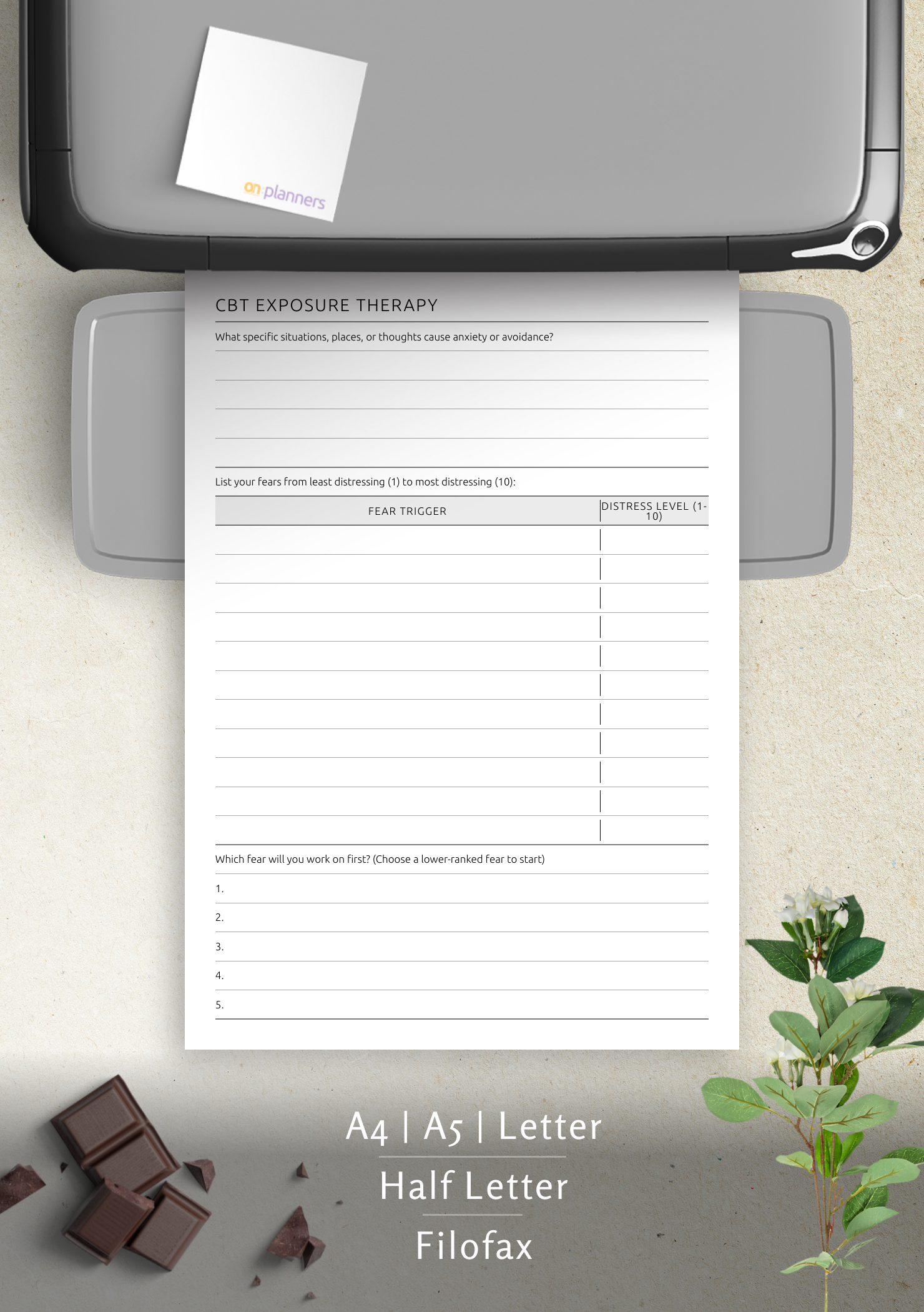 CBT Exposure Therapy Worksheet – Face Fears & Reduce Anxiety