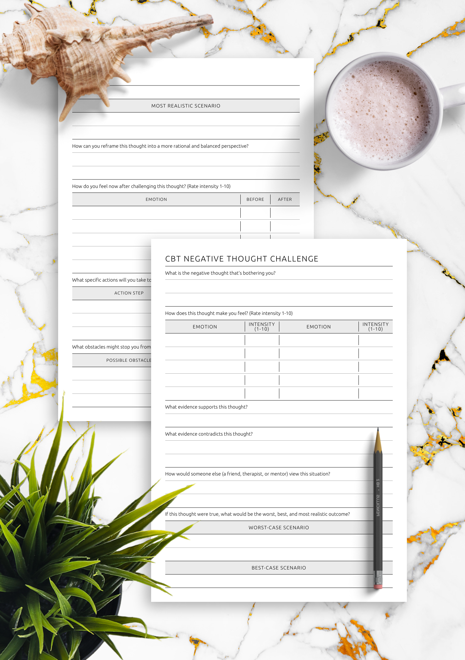 CBT Negative Thought Challenge – Reframe & Replace Harmful Beliefs