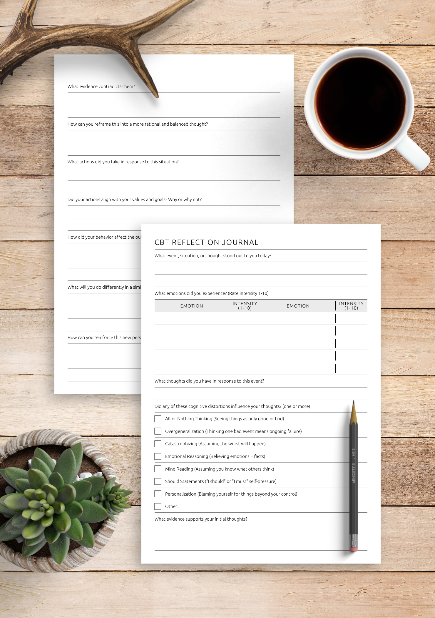 CBT Reflection Journal – Understand Thoughts & Build Insight