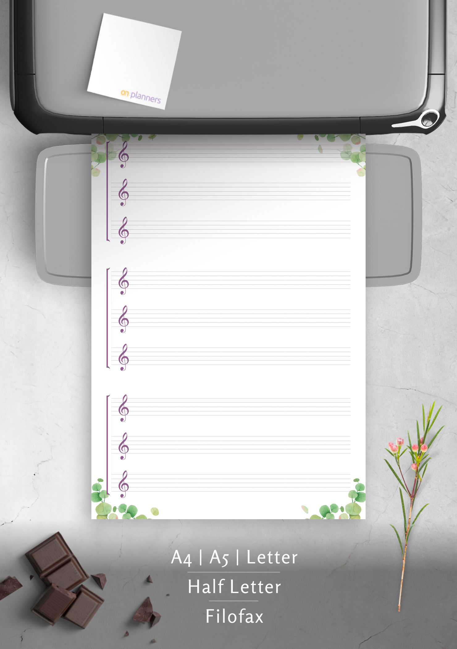 Download SSA Choir Staff Template – Soprano I, II, Alto (Printable Sheet)