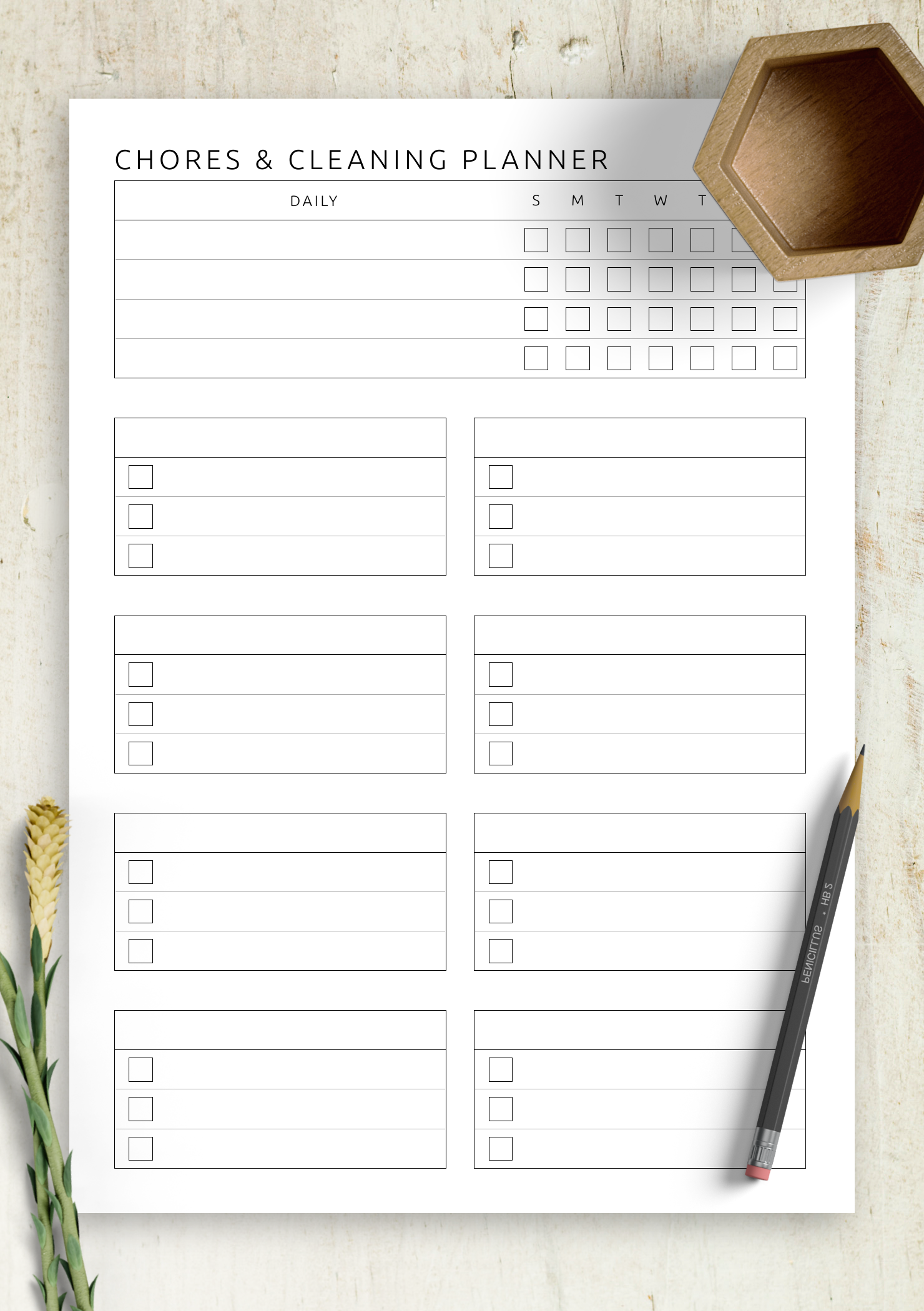Download Printable Chores & Cleaning Template PDF