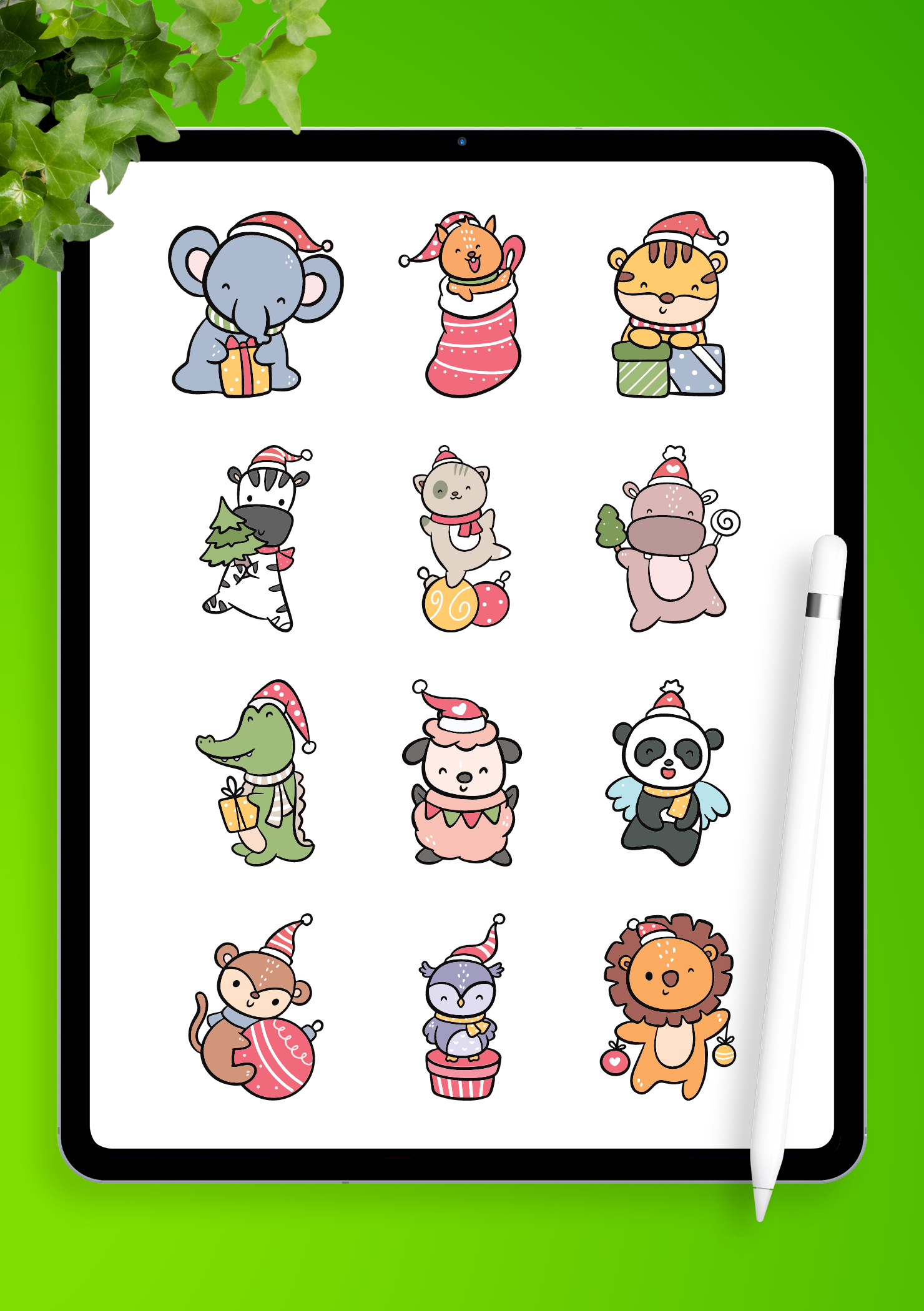 Christmas Animals Stickers part 1
