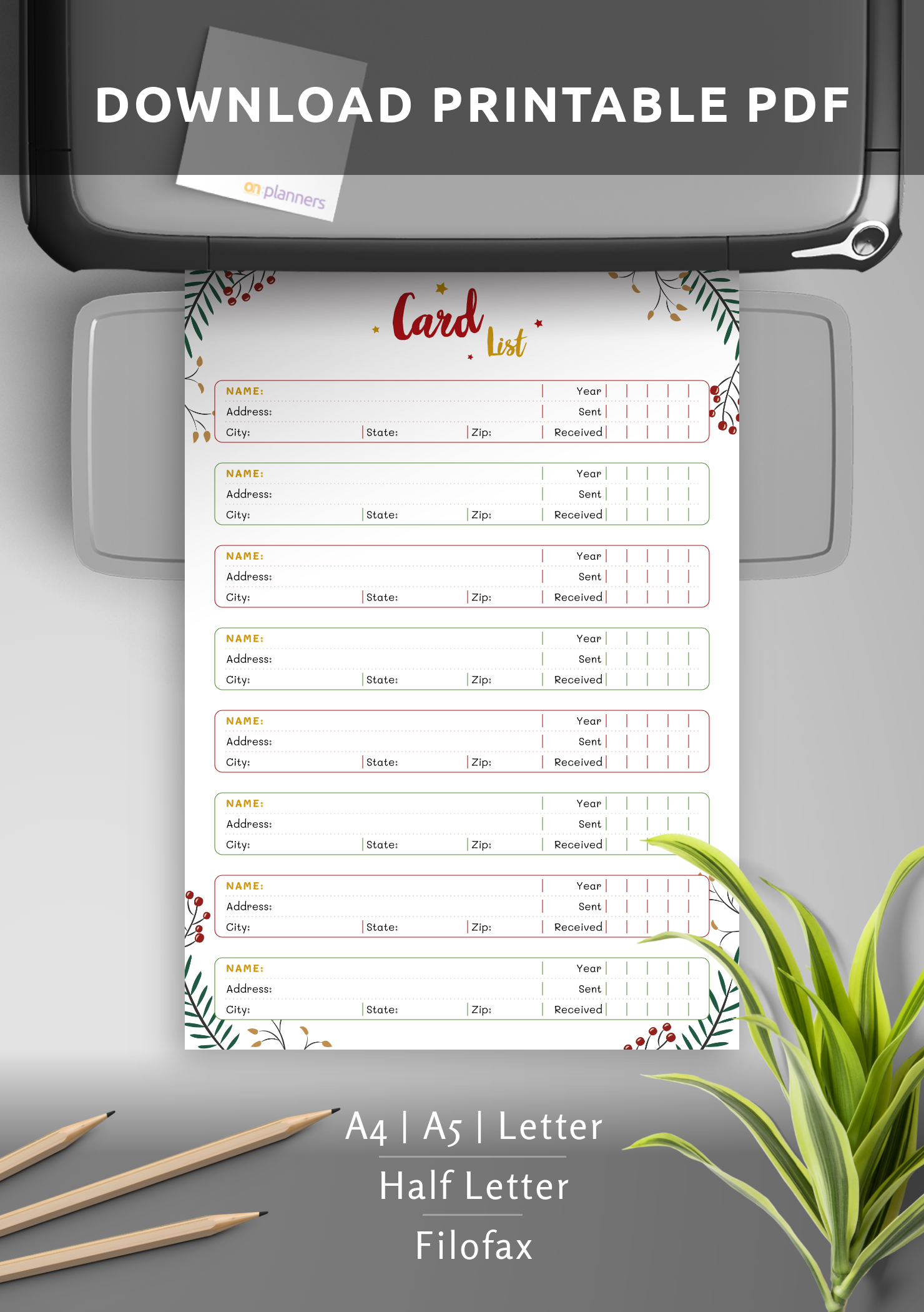 Download Printable Christmas Style - Card List PDF