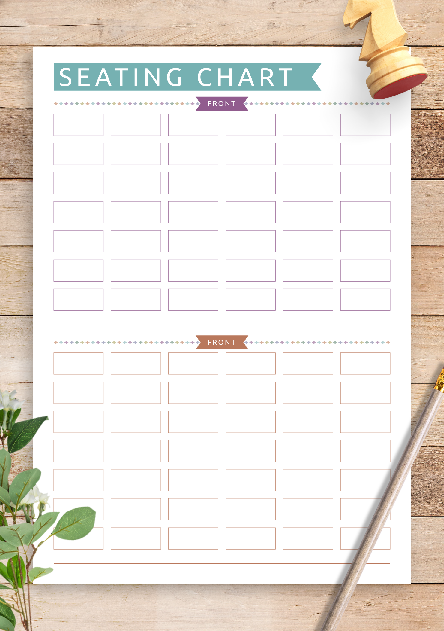 Download Printable Class Attendance & Seating Chart - Casual Style PDF