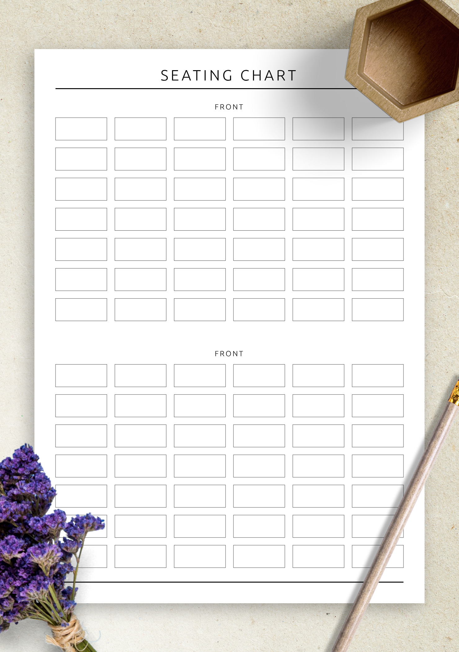 Download Printable Class Attendance & Seating Chart - Original Style PDF