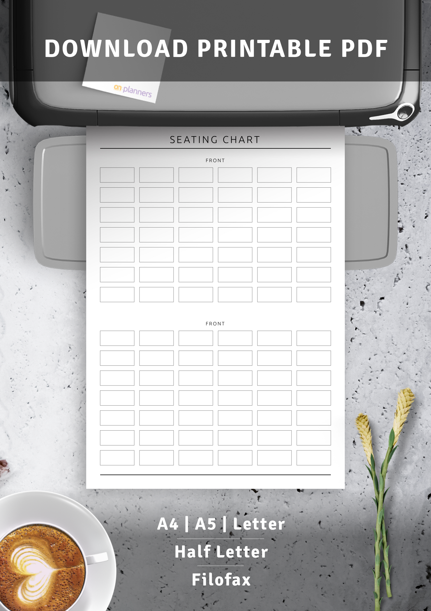 Download Printable Class Attendance & Seating Chart - Original Style PDF