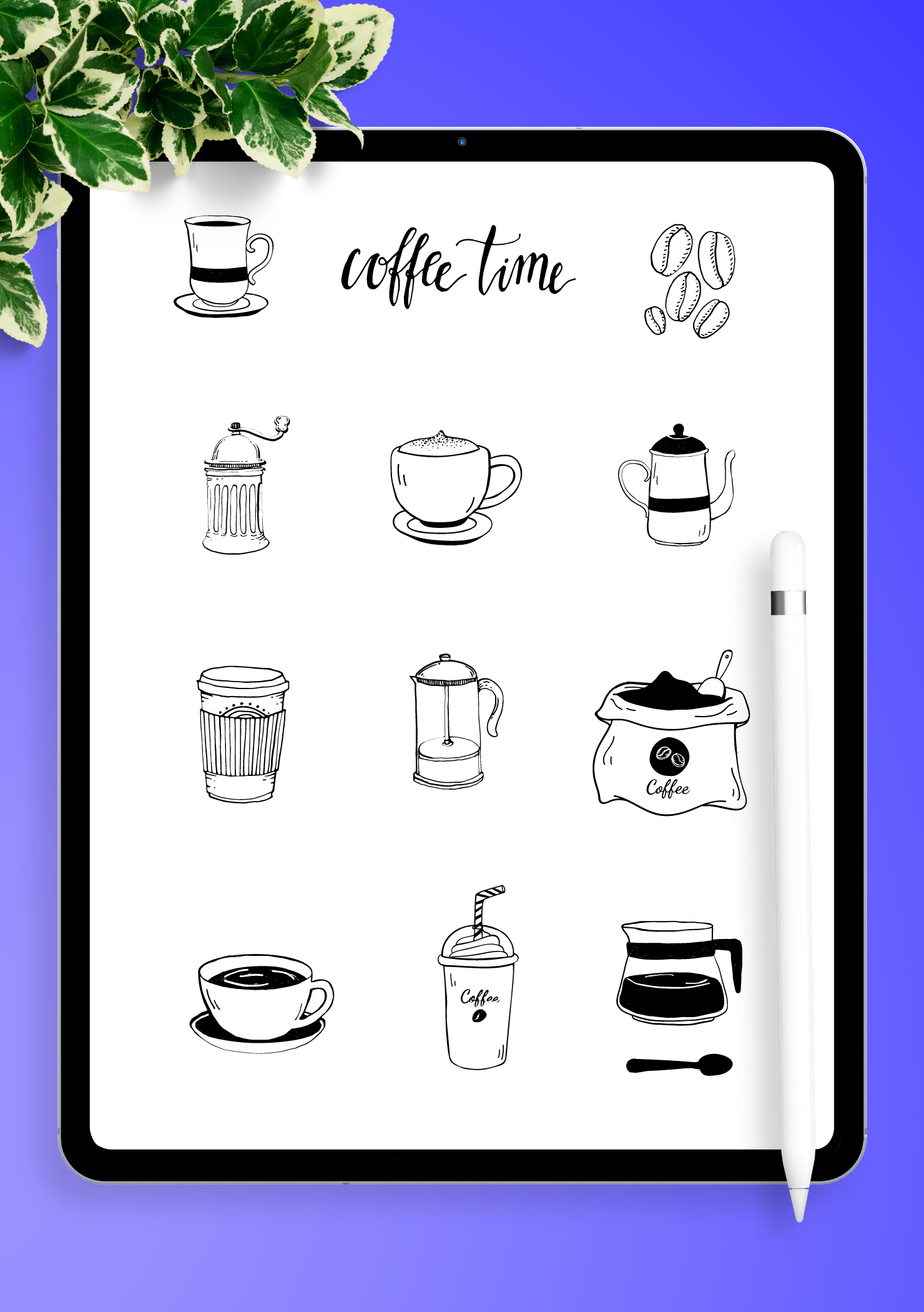 Download Coffee Time Sticker Pack PNG