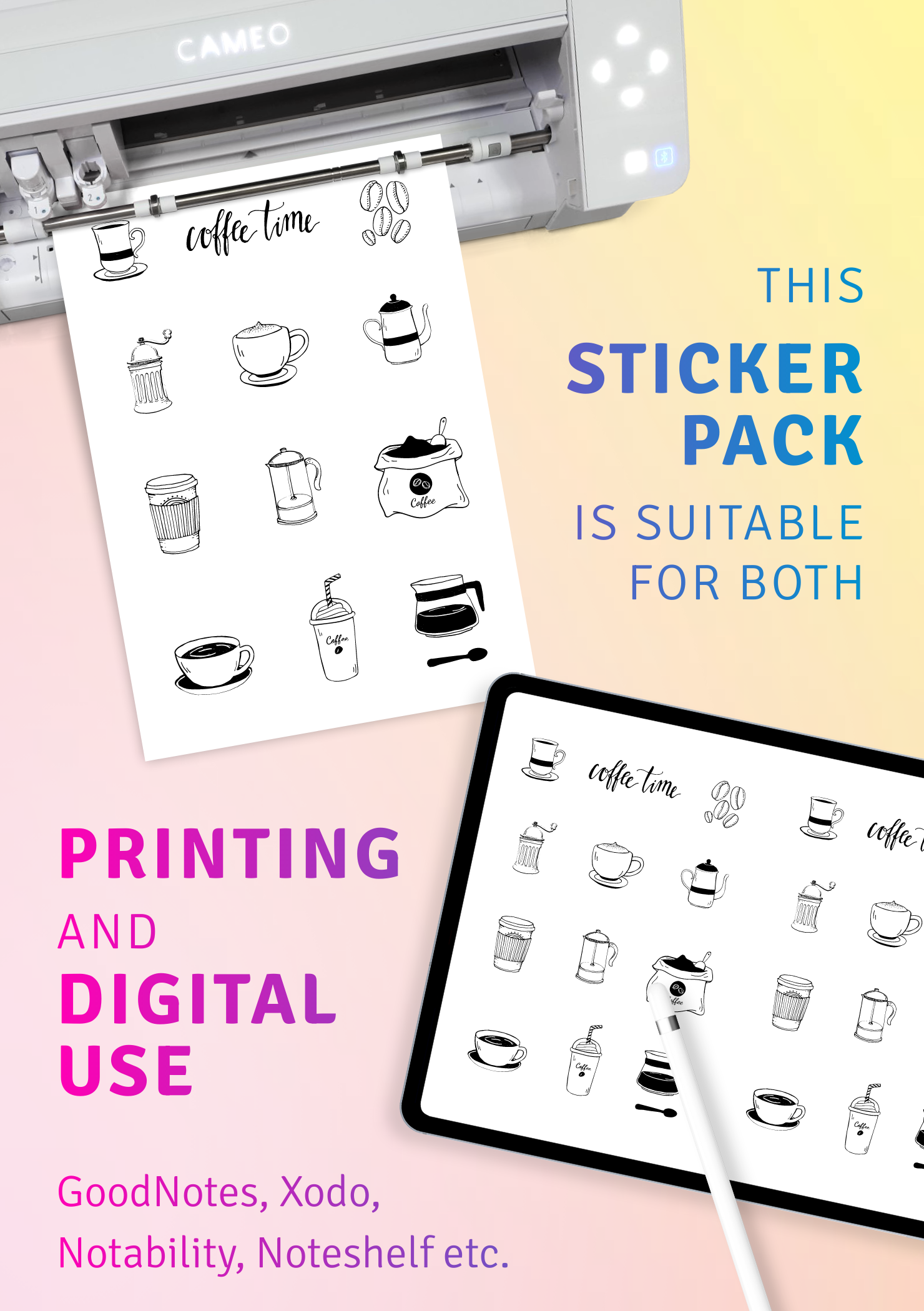 Download Coffee Time Sticker Pack PNG